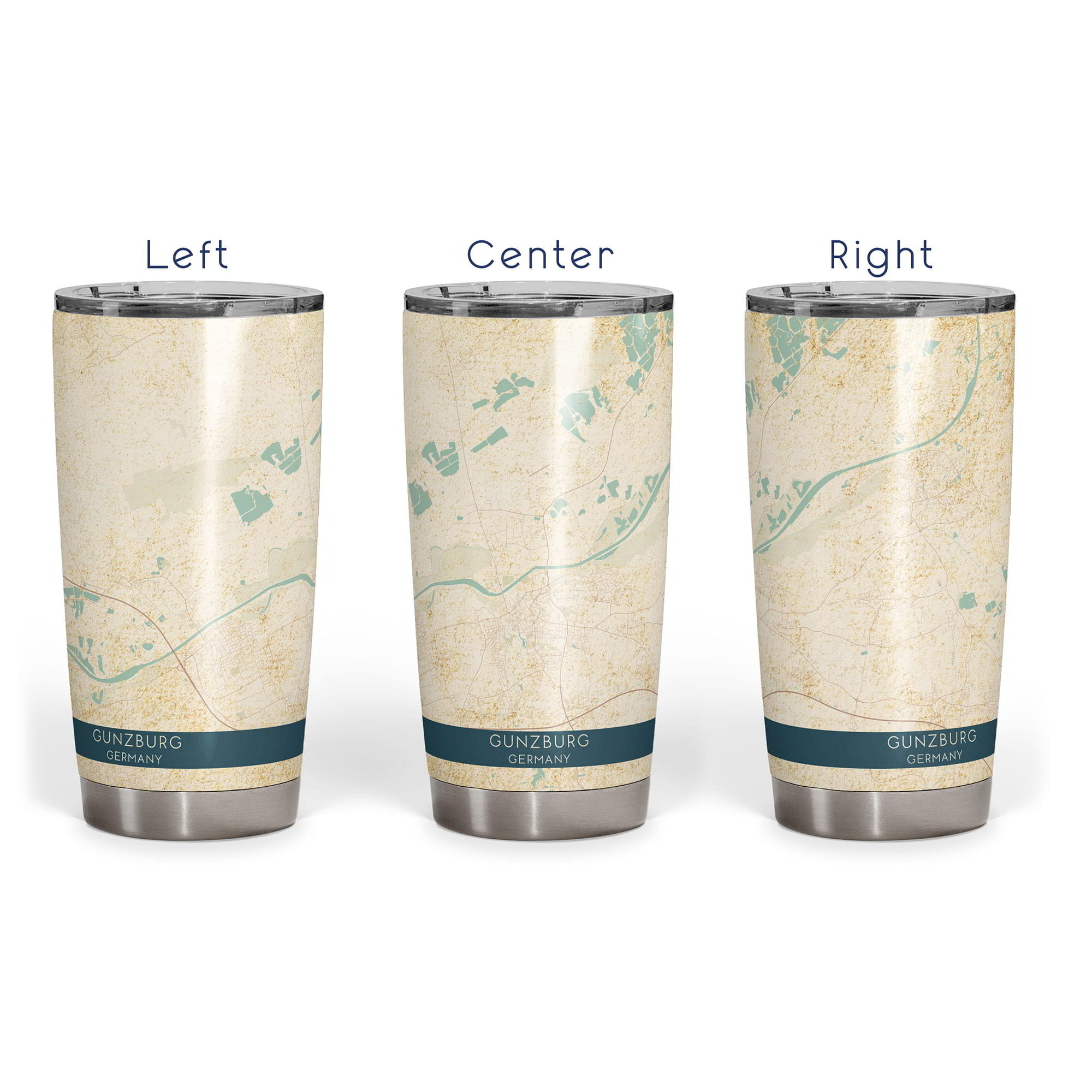 Vintage Gunzburg Germany Map Tumbler - 20oz Stainless Steel Travel ...