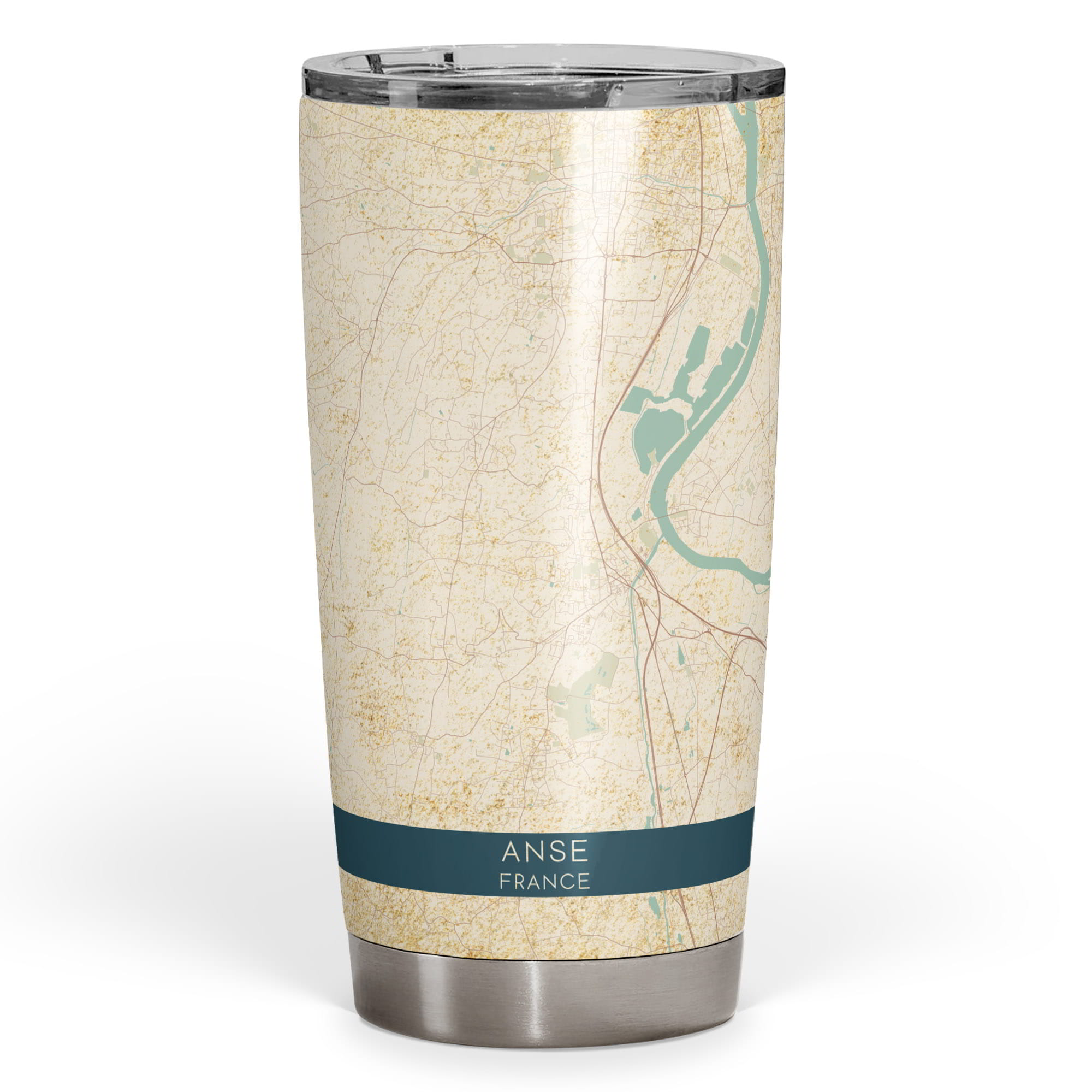 Vintage Anse France Map Tumbler - 20oz Stainless Steel Travel Tumbler ...