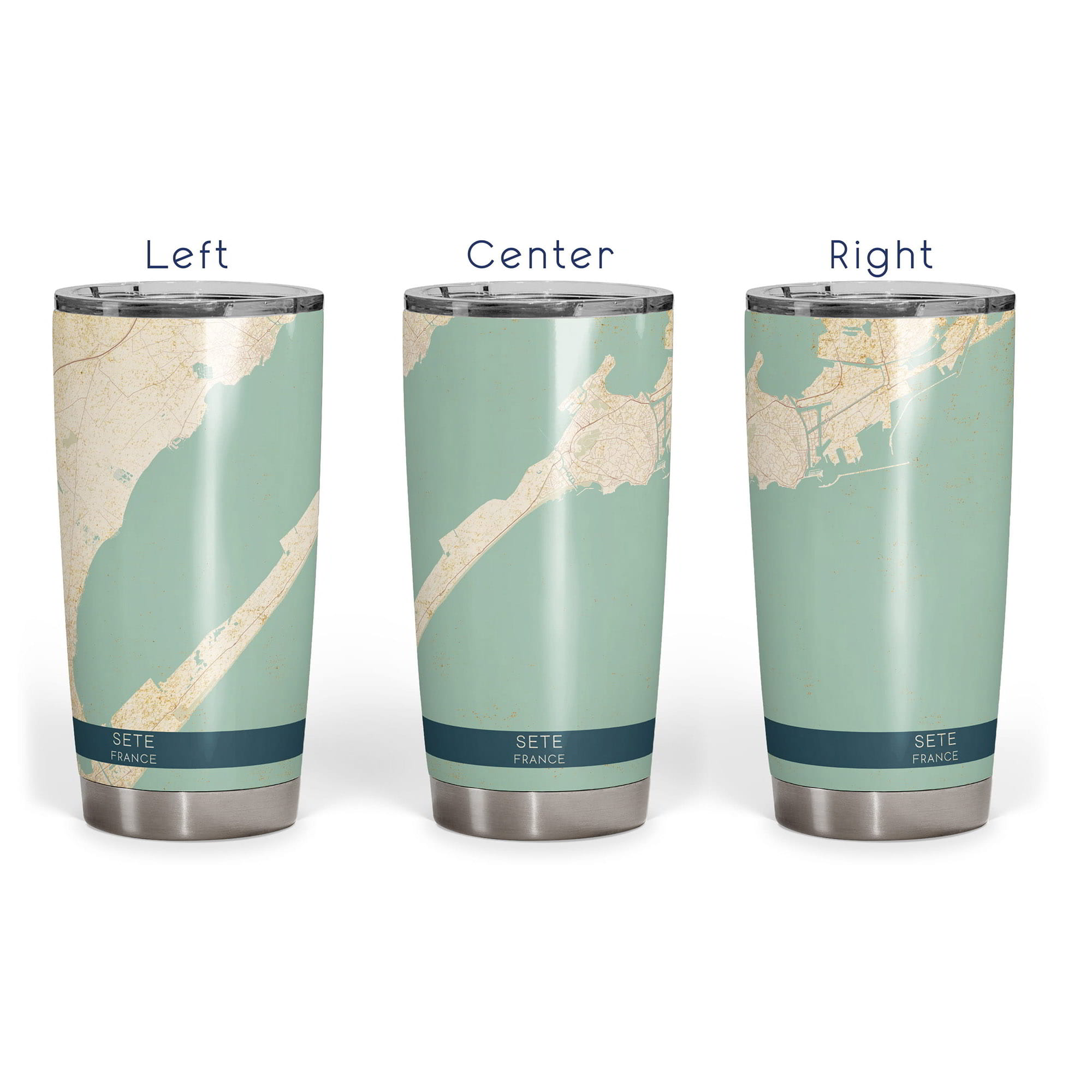 Vintage Sete France Map Tumbler - 20oz Stainless Steel Travel Tumbler ...