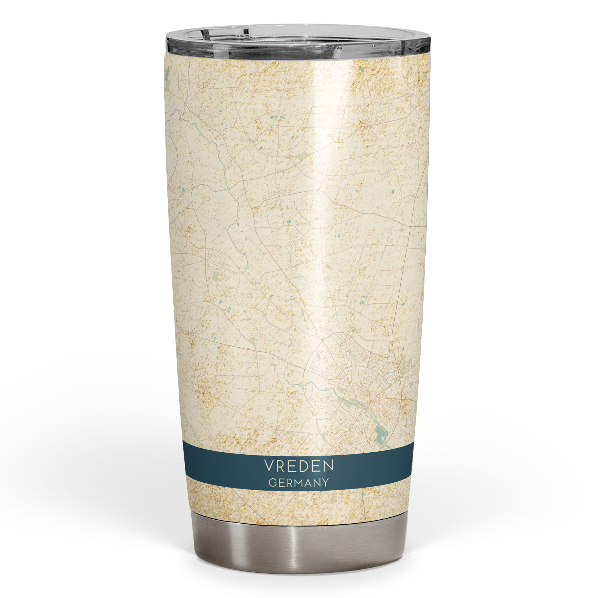 Vintage Vreden Germany Map Tumbler - 20oz Stainless Steel Travel ...