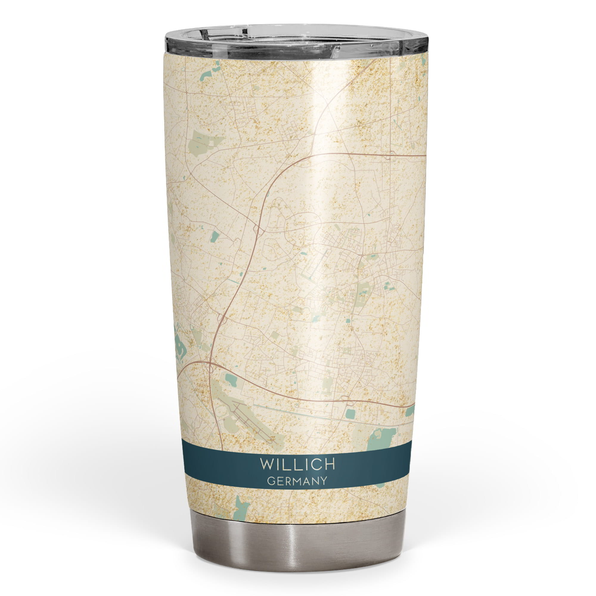 Vintage Willich Germany Map Tumbler - 20oz Stainless Steel Travel ...