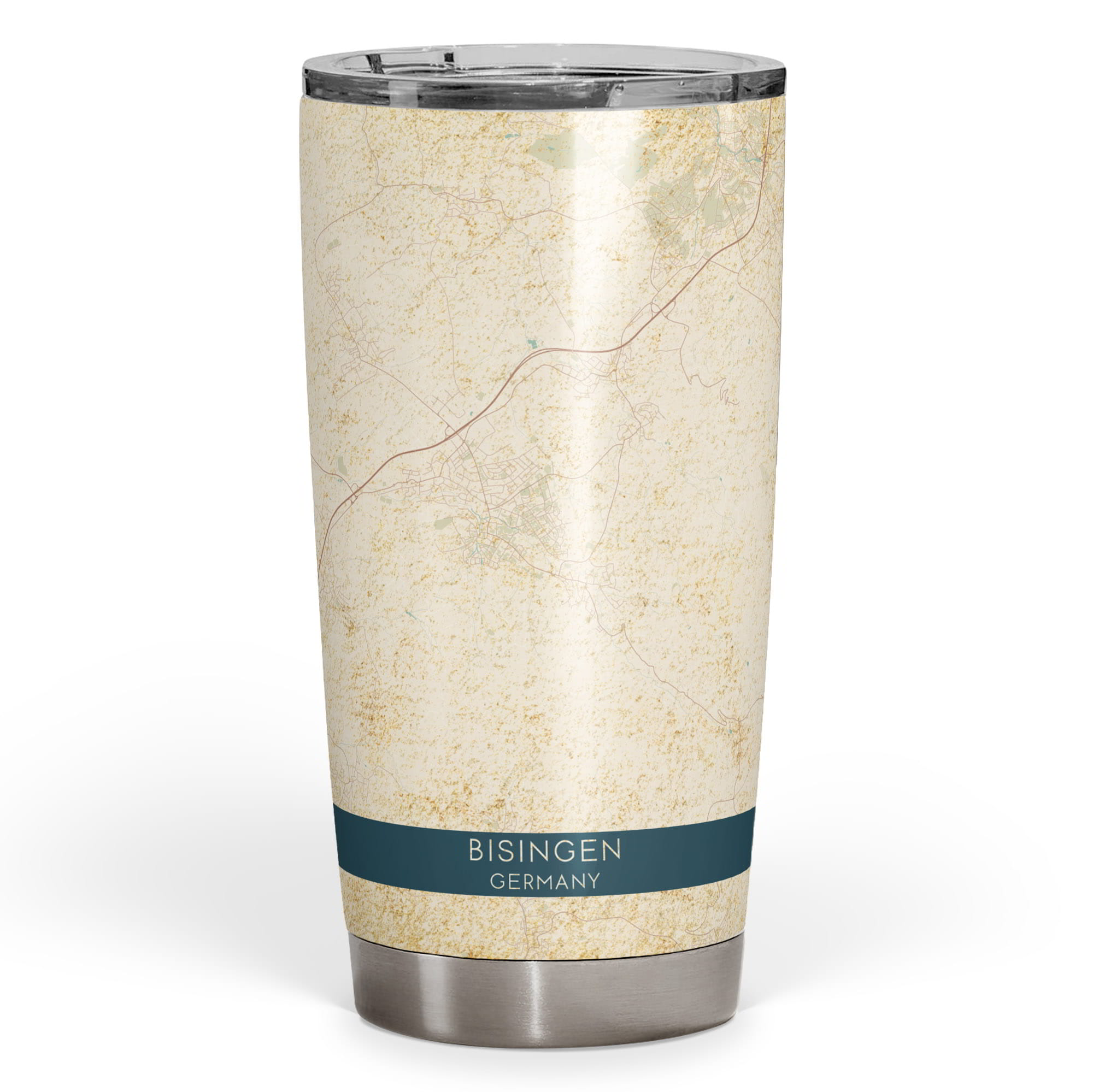Vintage Bisingen Germany Map Tumbler - 20oz Stainless Steel Travel ...