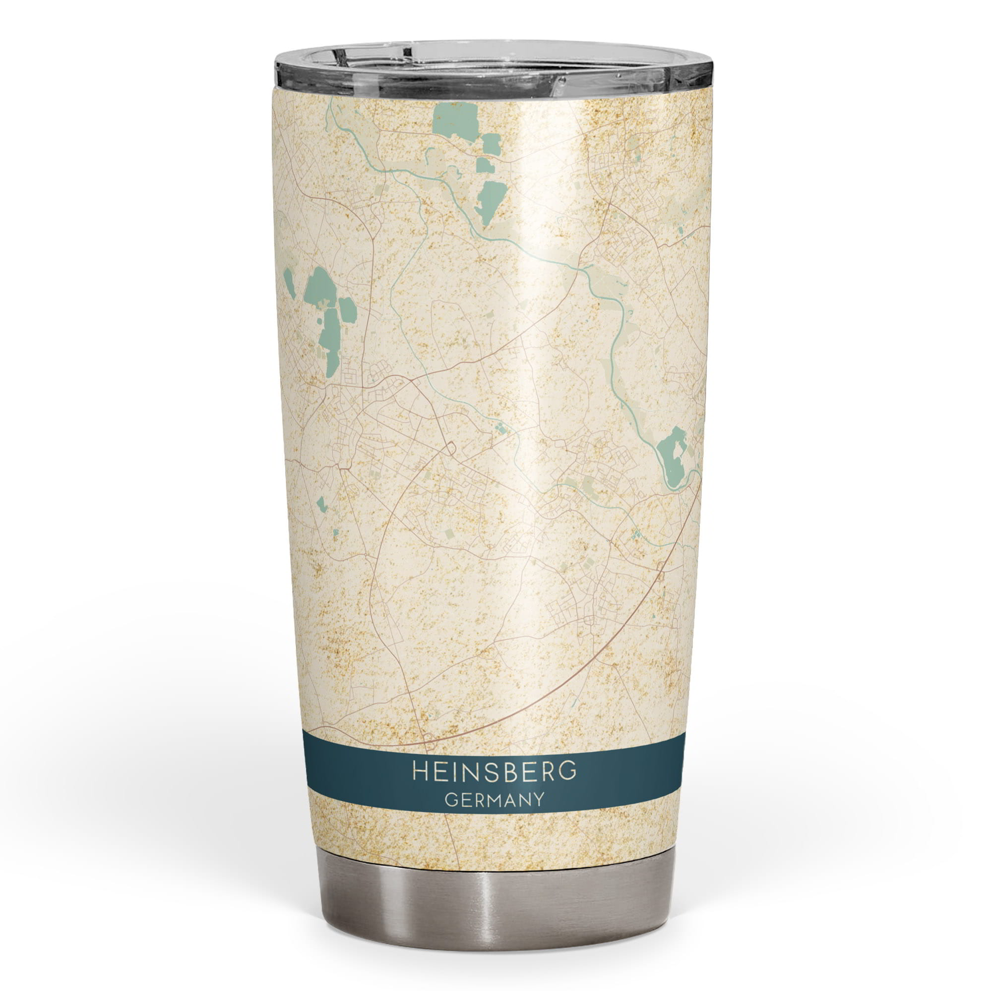 Vintage Heinsberg Germany Map Tumbler - 20oz Stainless Steel Travel ...