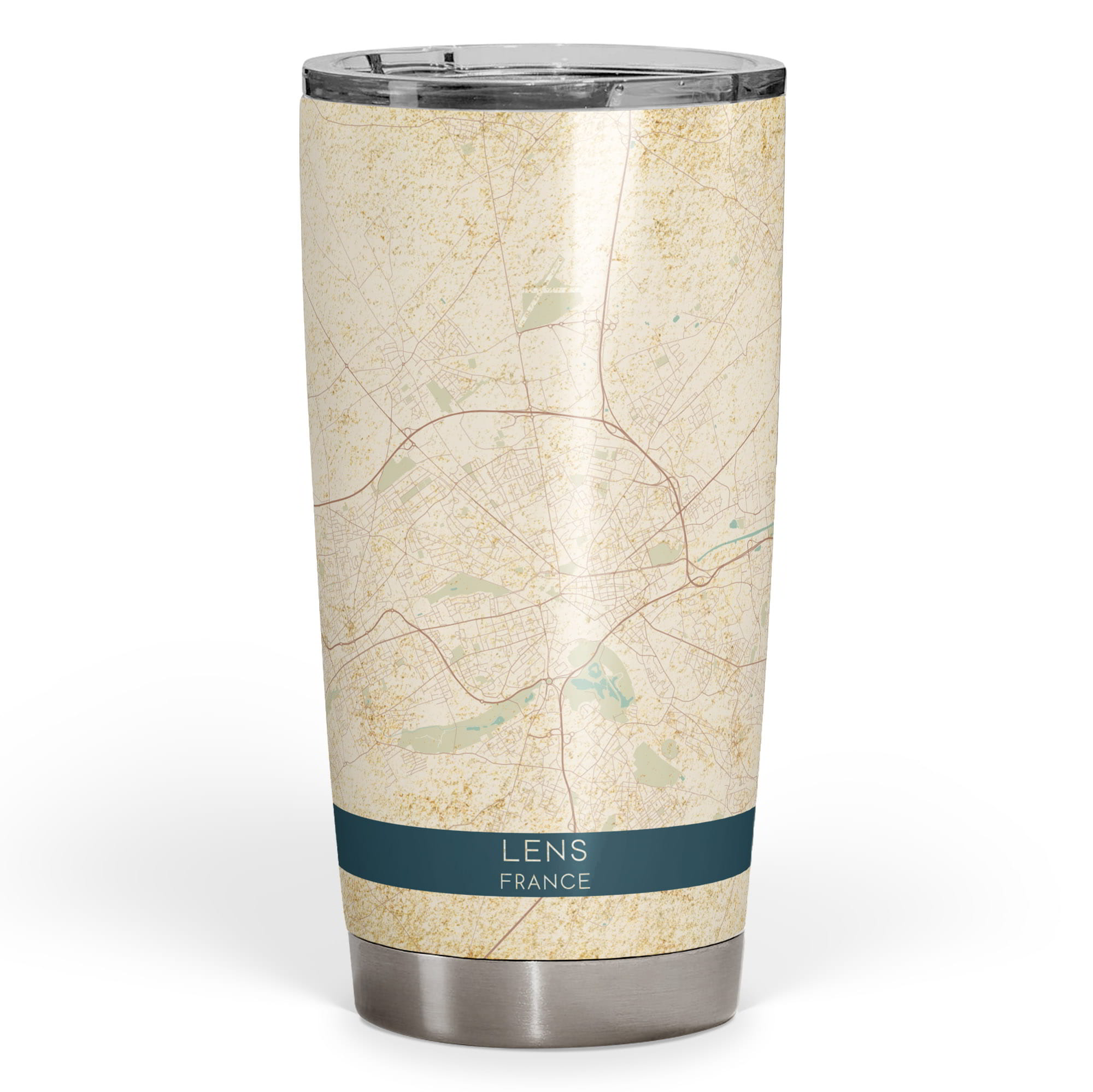 Vintage Lens France Map Tumbler - 20oz Stainless Steel Travel Tumbler ...