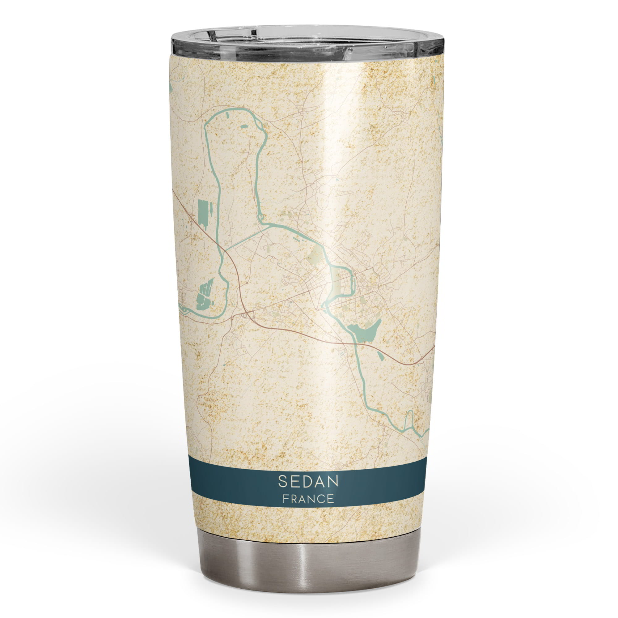 Vintage Sedan France Map Tumbler - 20oz Stainless Steel Travel Tumbler ...