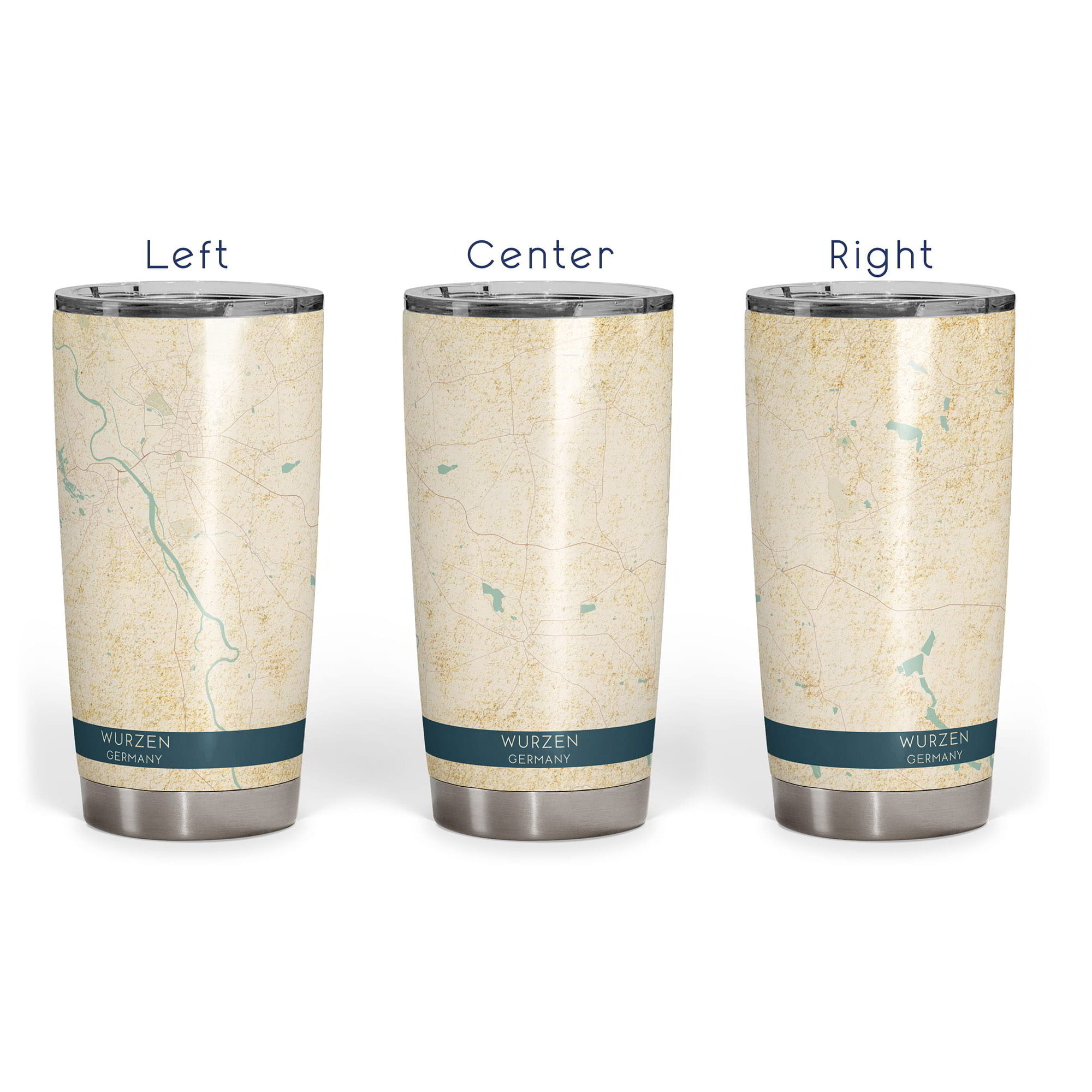 Vintage Wurzen Germany Map Tumbler - 20oz Stainless Steel Travel ...