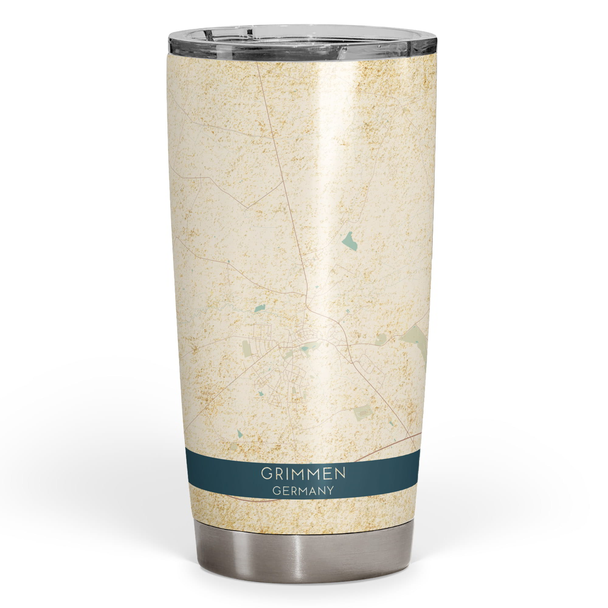 Vintage Grimmen Germany Map Tumbler - 20oz Stainless Steel Travel ...