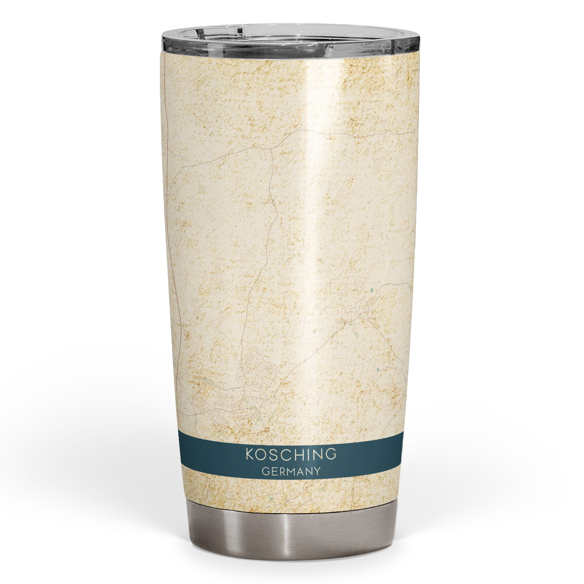 Vintage Kosching Germany Map Tumbler - 20oz Stainless Steel Travel ...