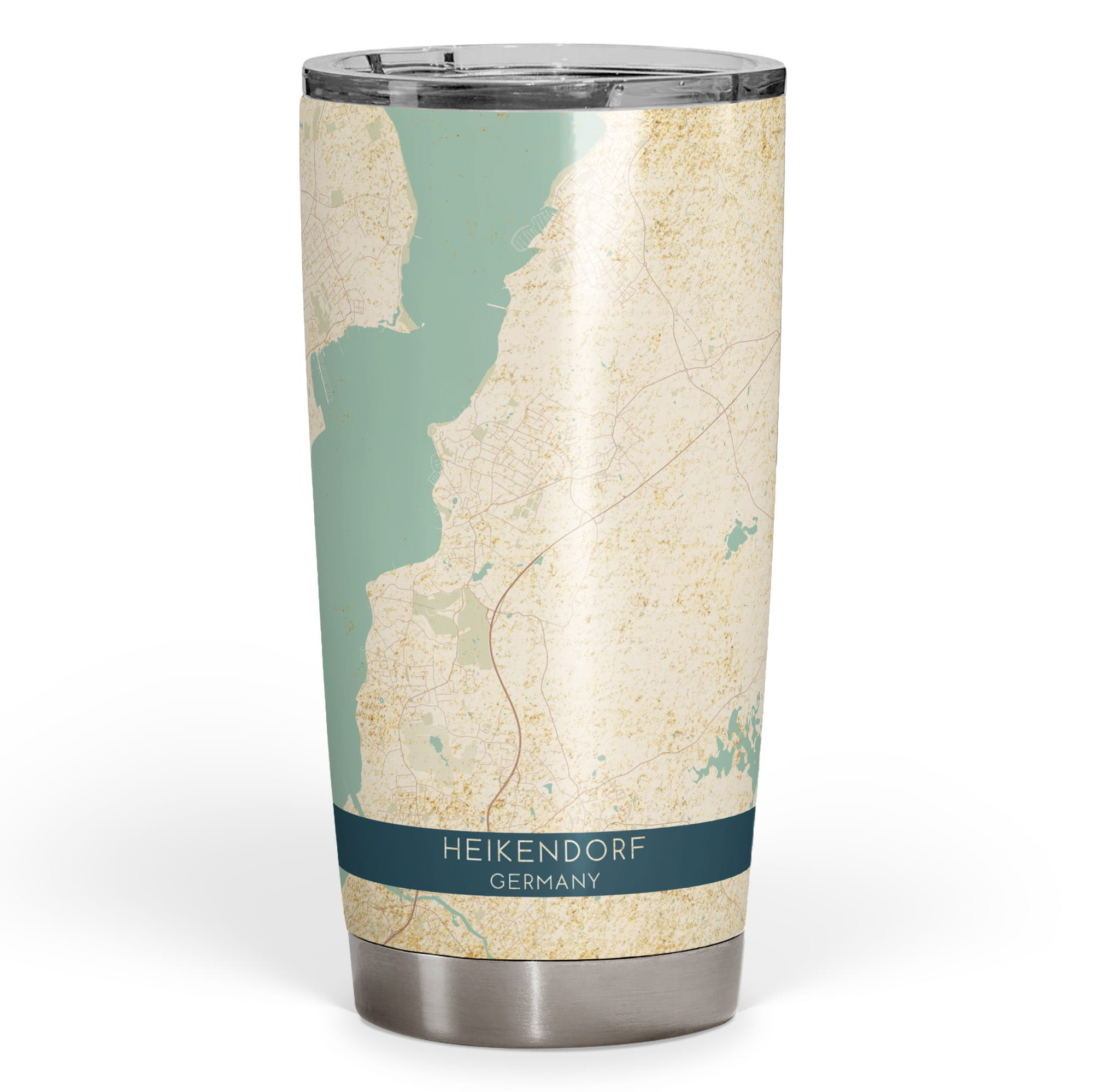 Vintage Heikendorf Germany Map Tumbler - 20oz Stainless Steel Travel ...