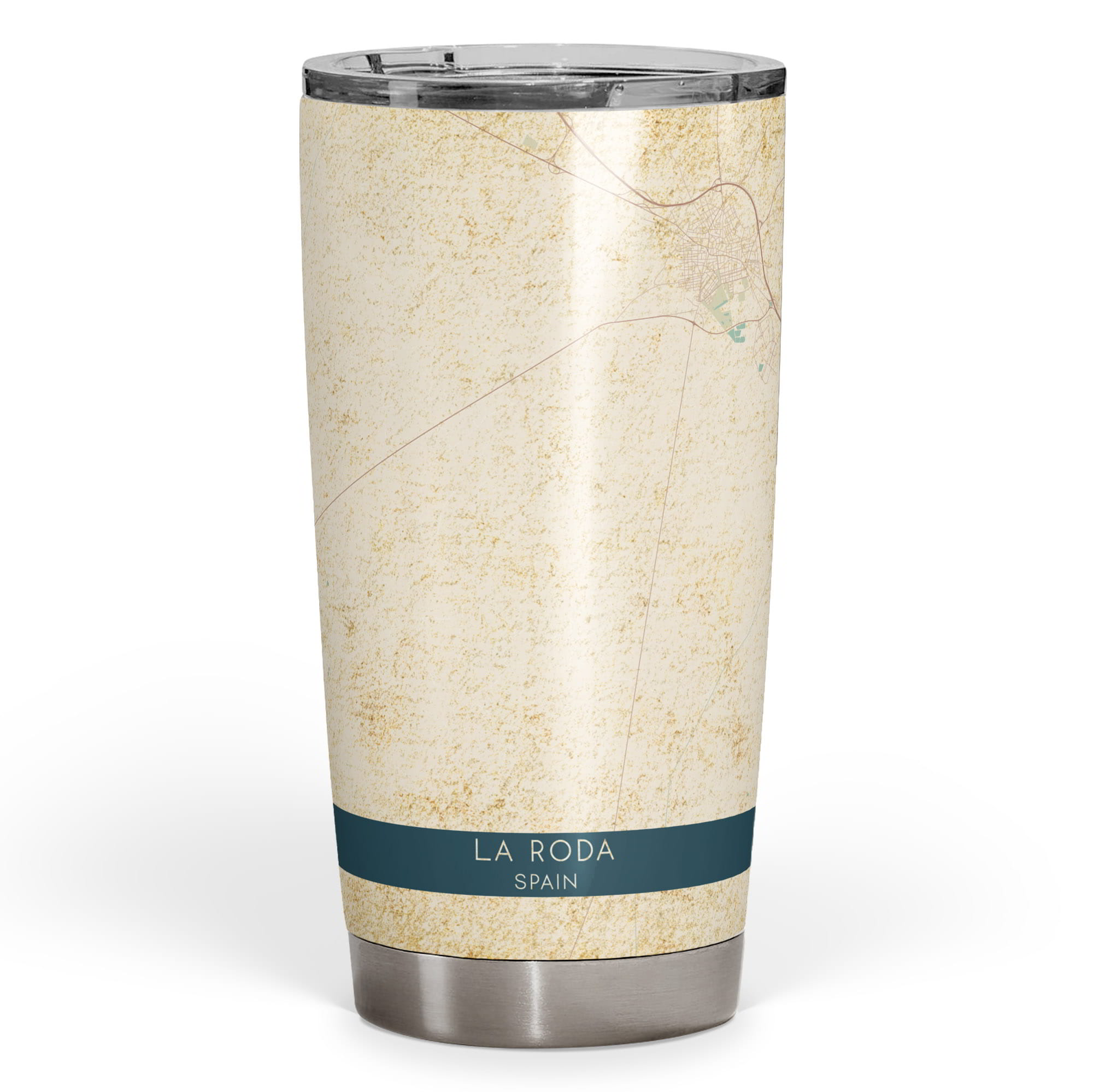 Vintage La Roda Spain Map Tumbler - 20oz Stainless Steel Travel Tumbler ...