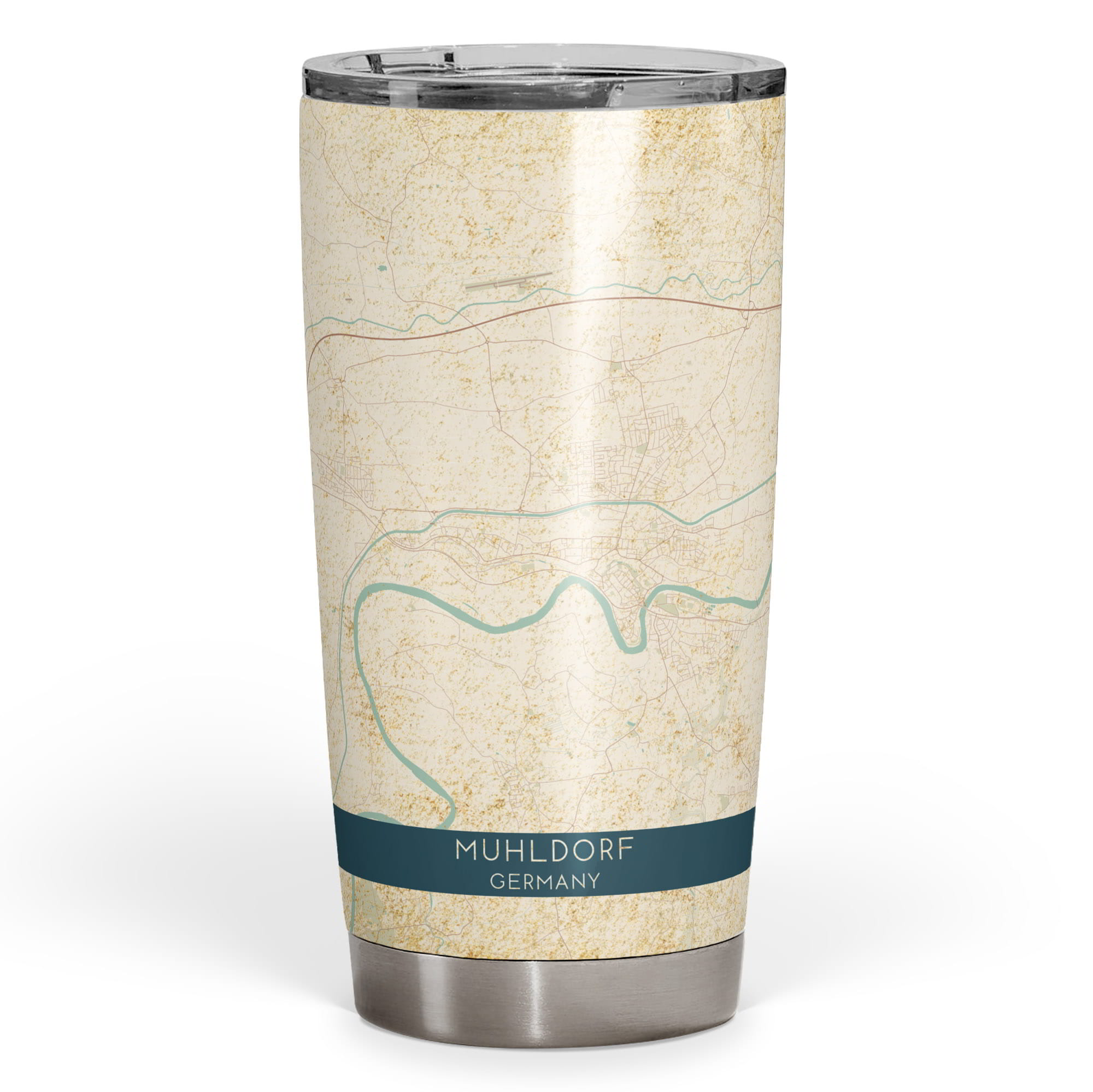 Vintage Muhldorf Germany Map Tumbler - 20oz Stainless Steel Travel ...