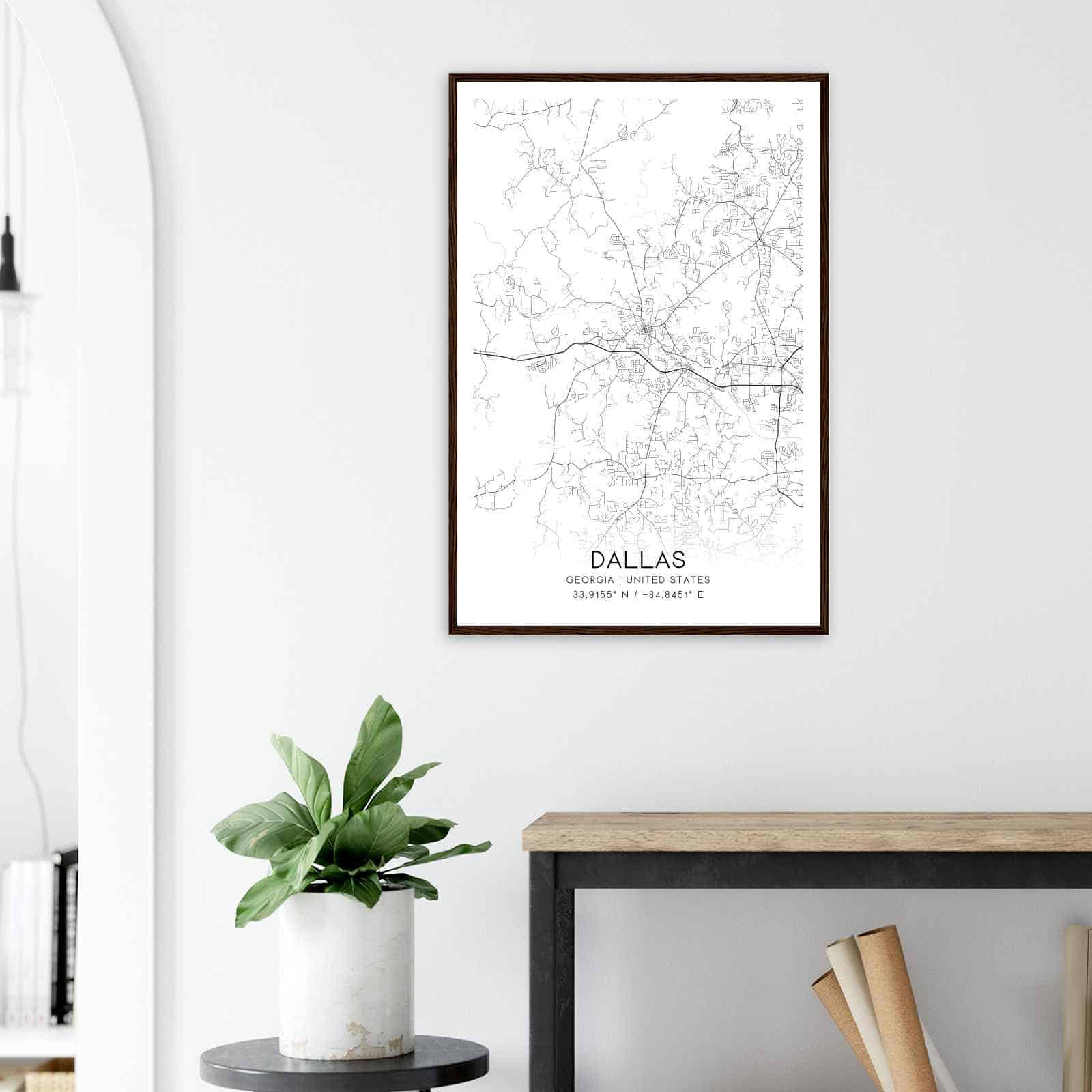 Dallas Georgia Map Poster, Modern Home Decor Wall Art Print - Custom ...