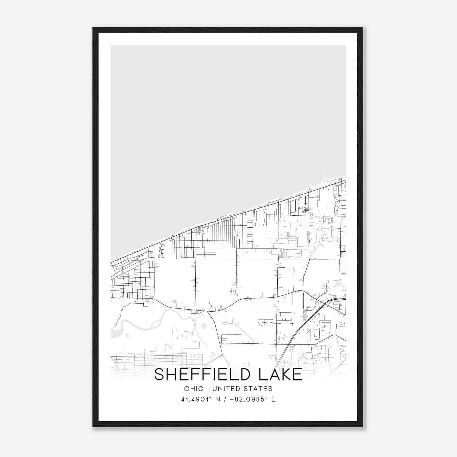 Custom Sheffield Lake United States Map Poster - Mapmory