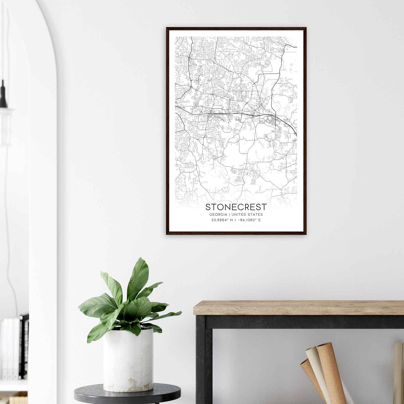 Stonecrest Georgia Map Poster, Modern Home Decor Wall Art Print ...