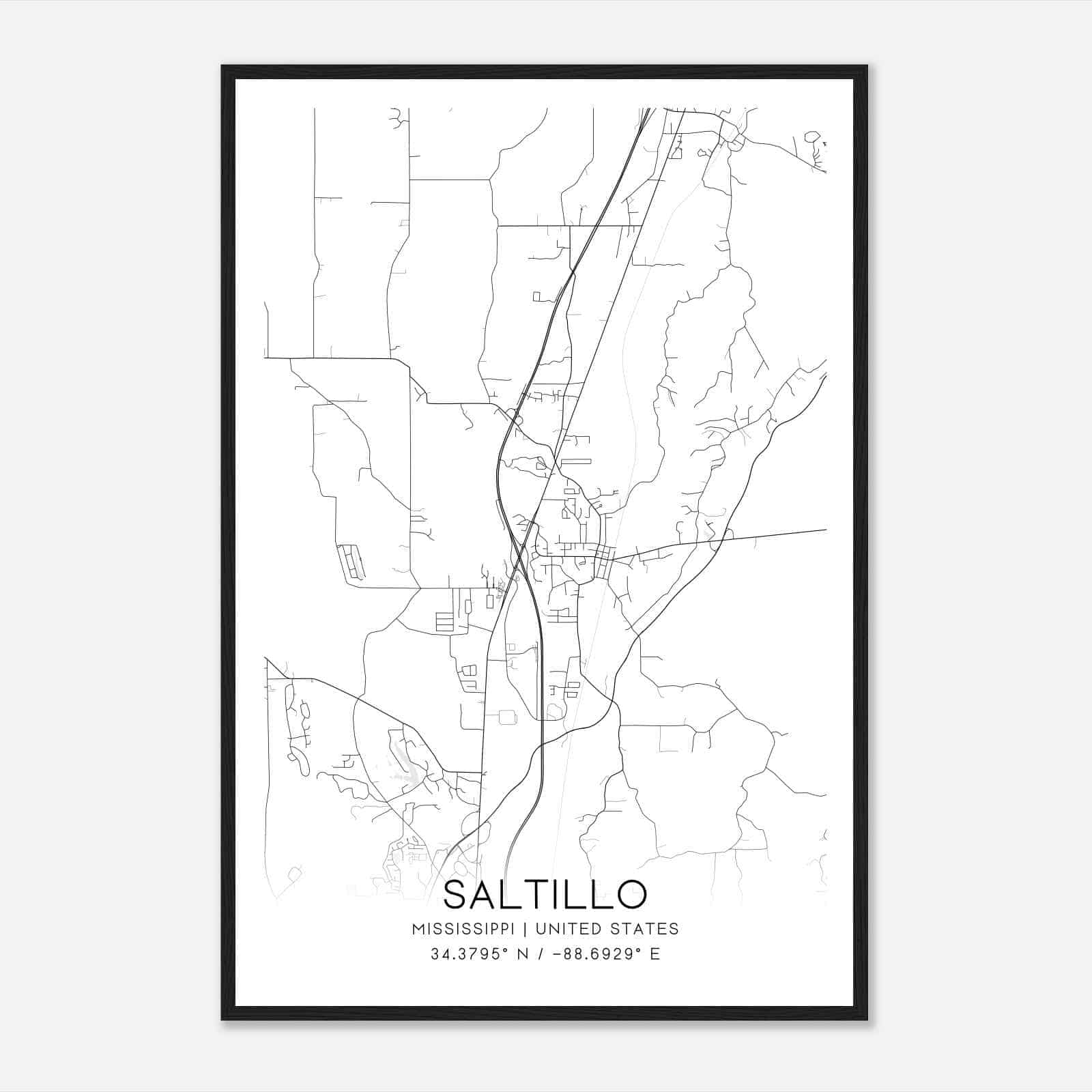 Custom Saltillo United States Map Poster - Mapmory