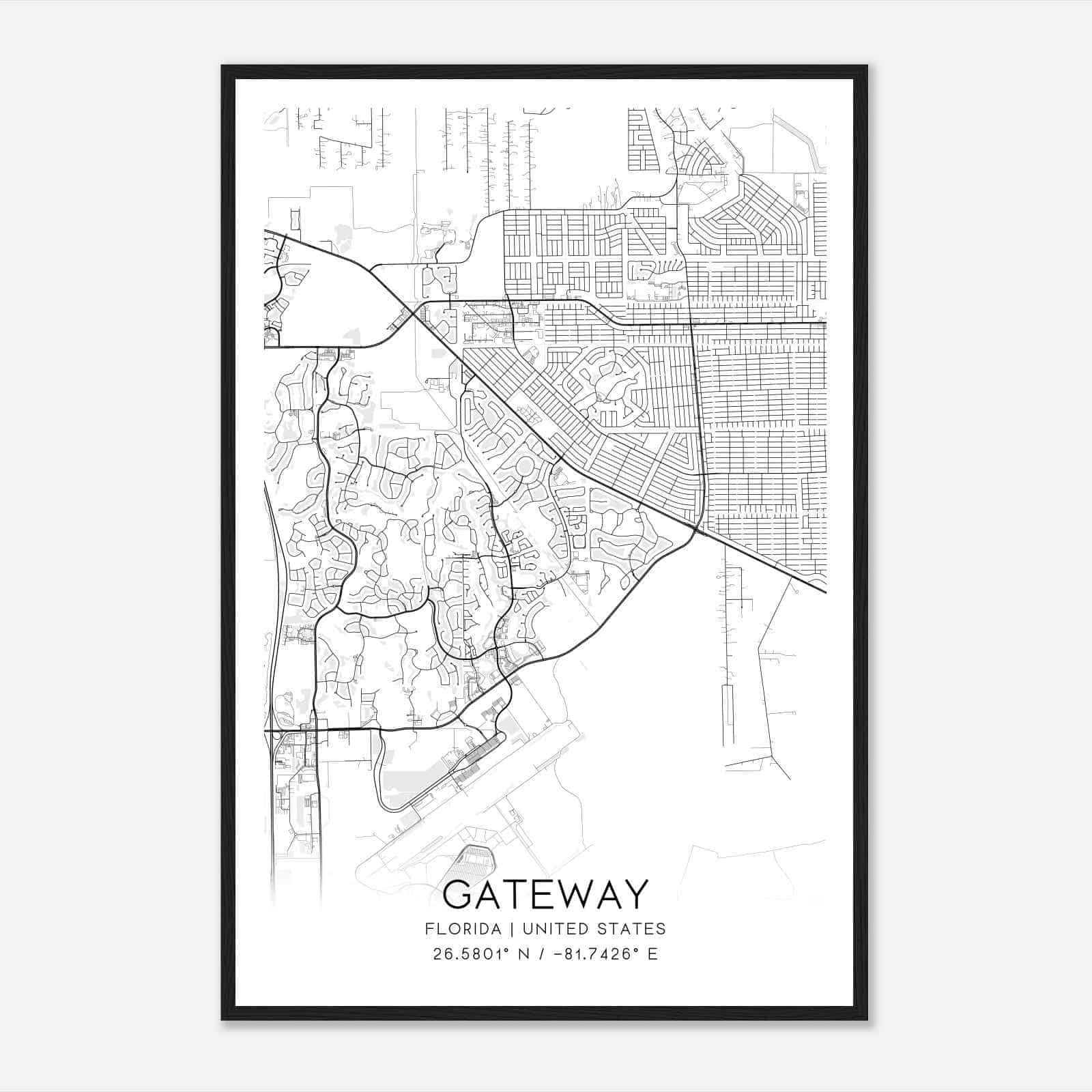 Custom Gateway United States Map Poster - Mapmory