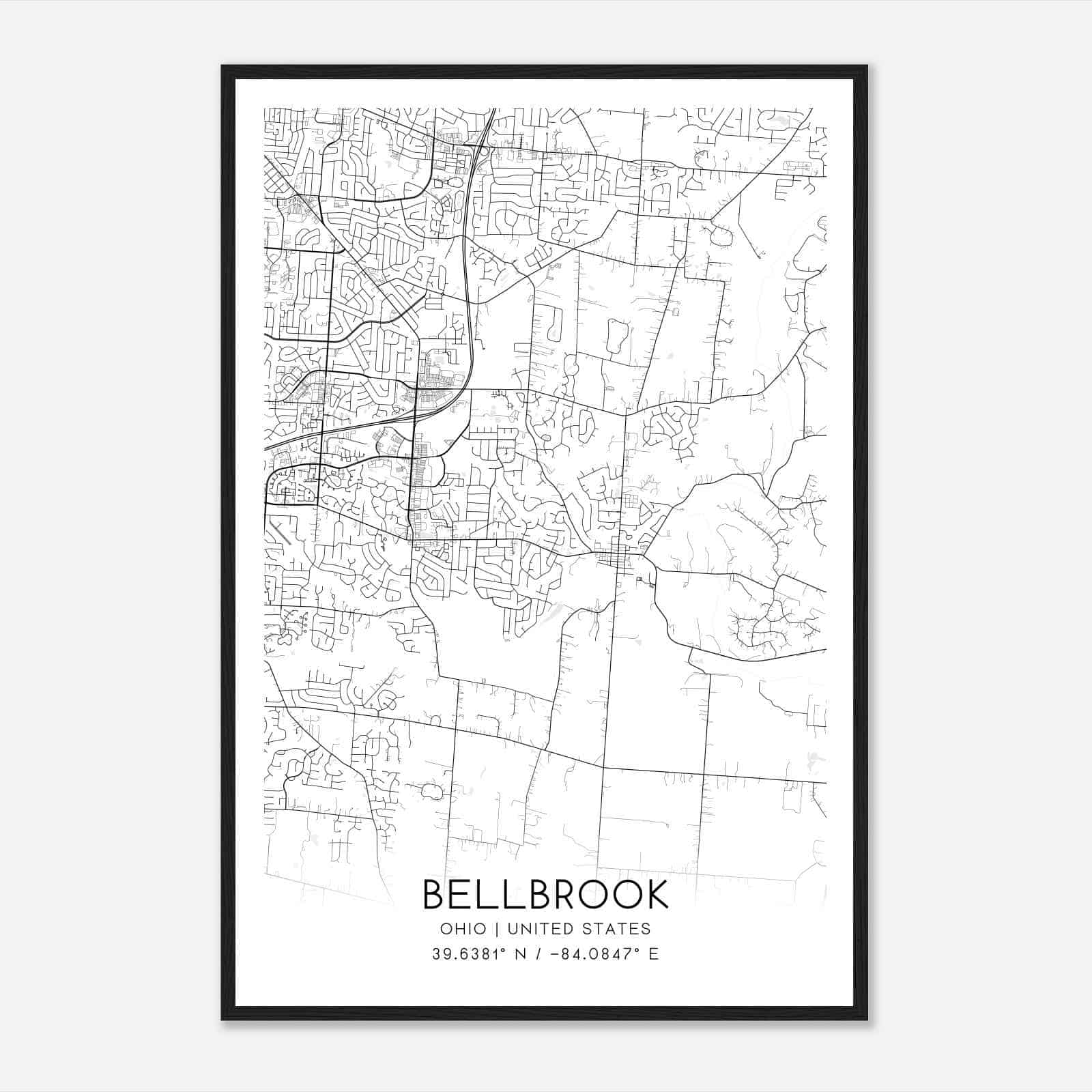 Custom Bellbrook United States Map Poster - Mapmory