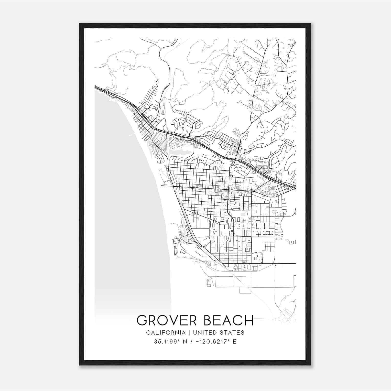 Custom Grover Beach United States Map Poster - Mapmory
