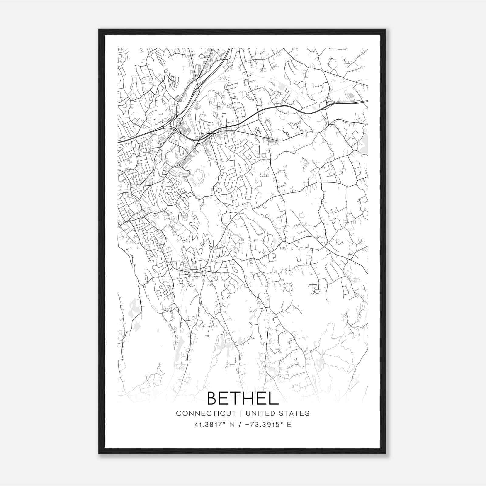 Custom Connecticut United States Map Poster - Mapmory