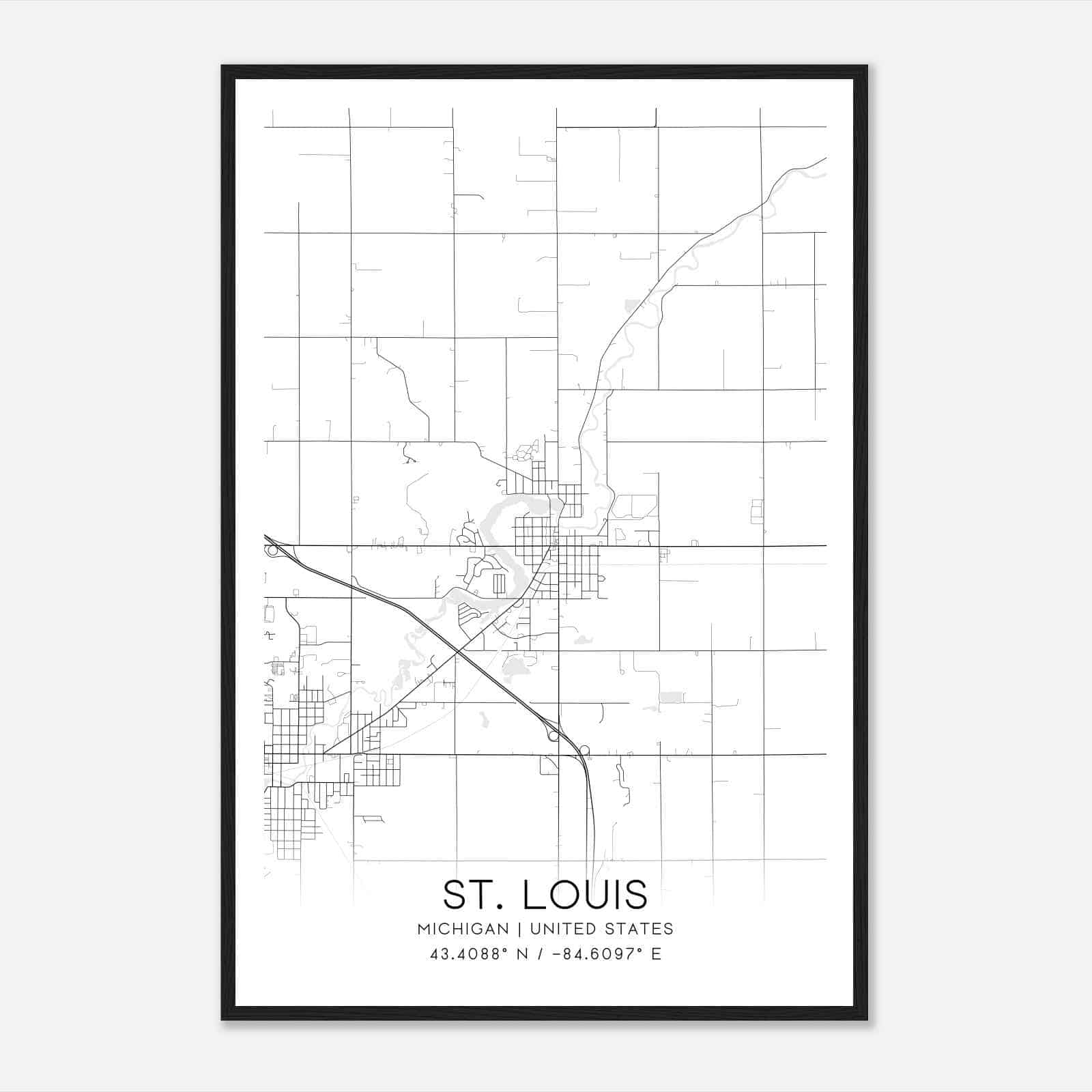 Custom St. Louis United States Map Poster - Mapmory
