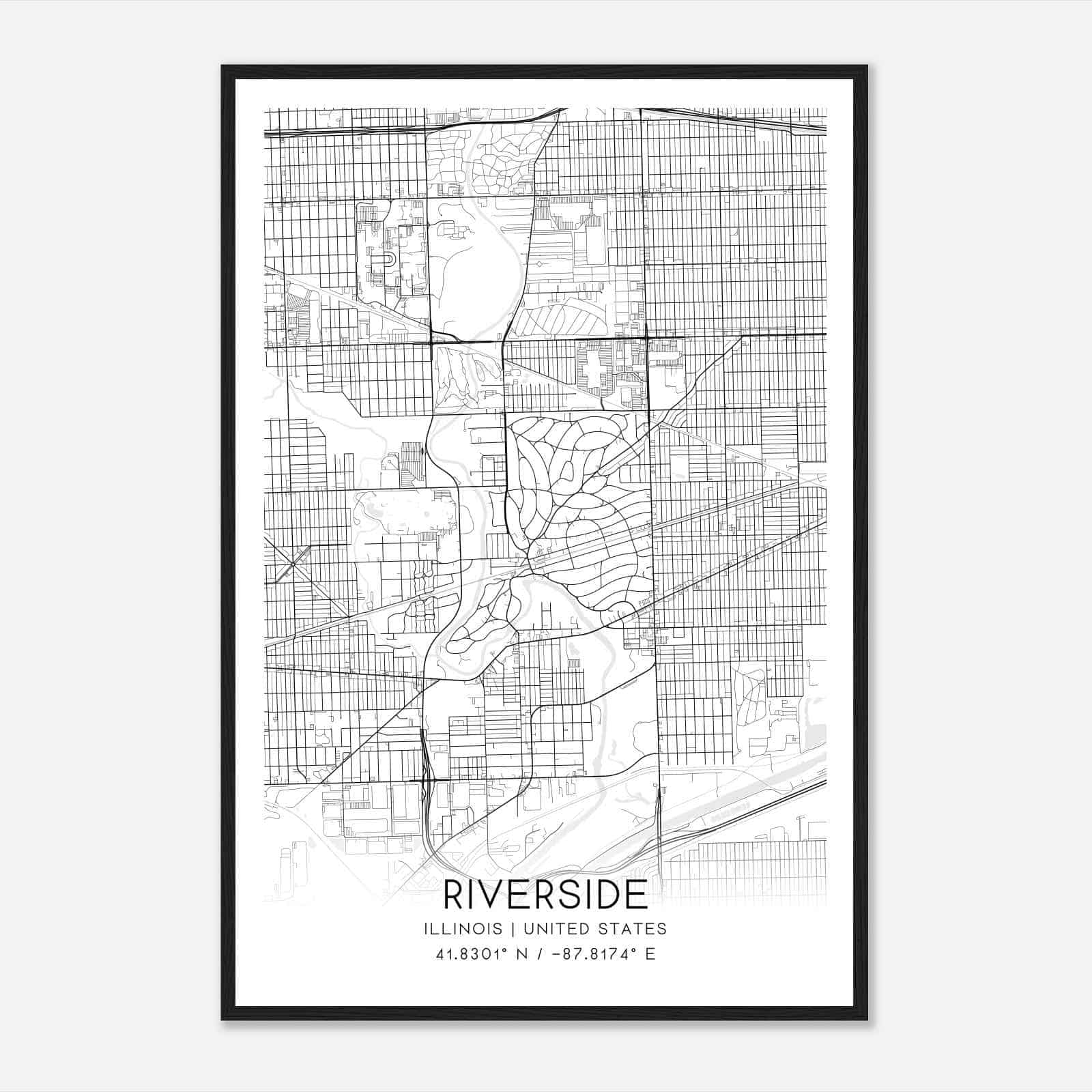Custom Riverside United States Map Poster - Mapmory