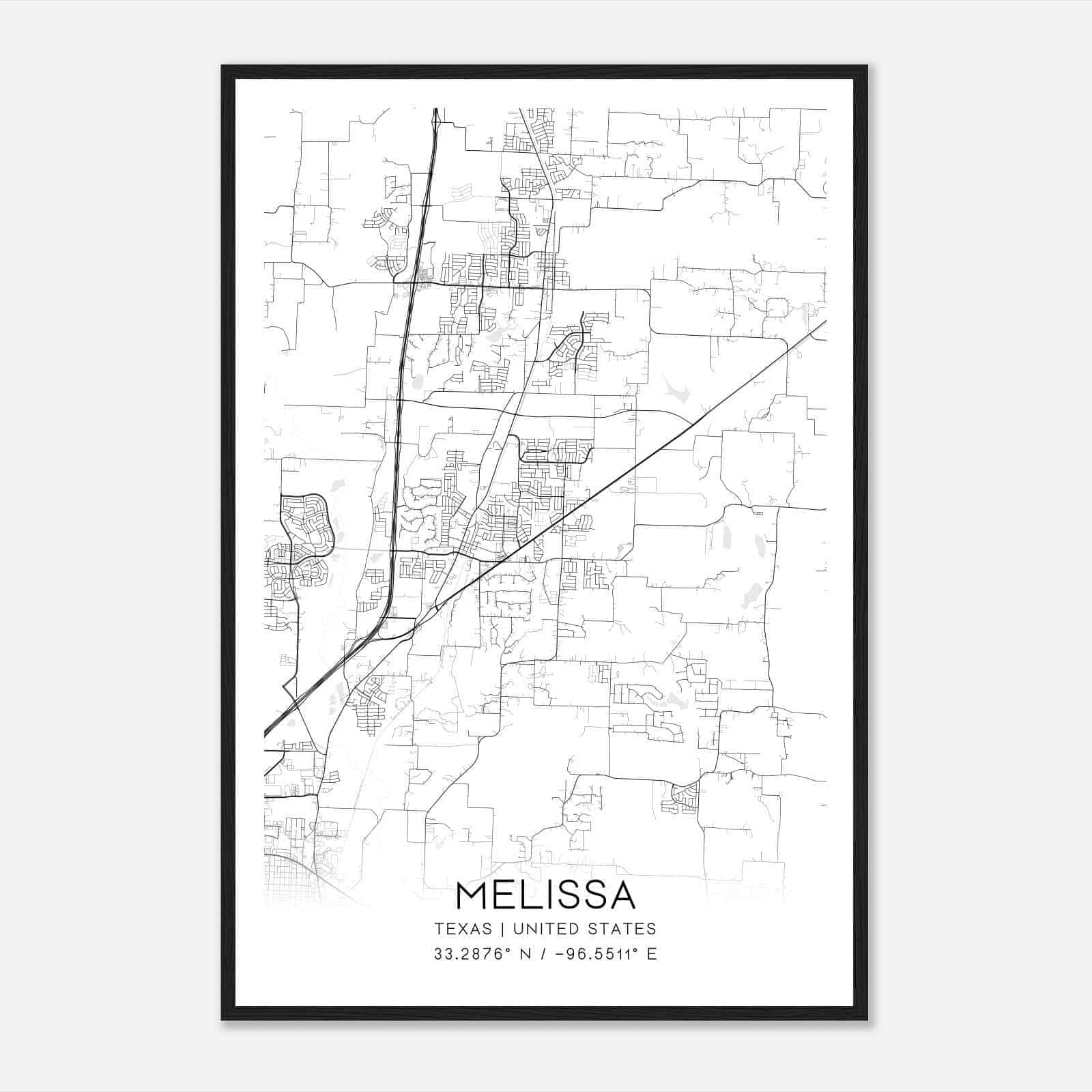Custom Melissa United States Map Poster - Mapmory