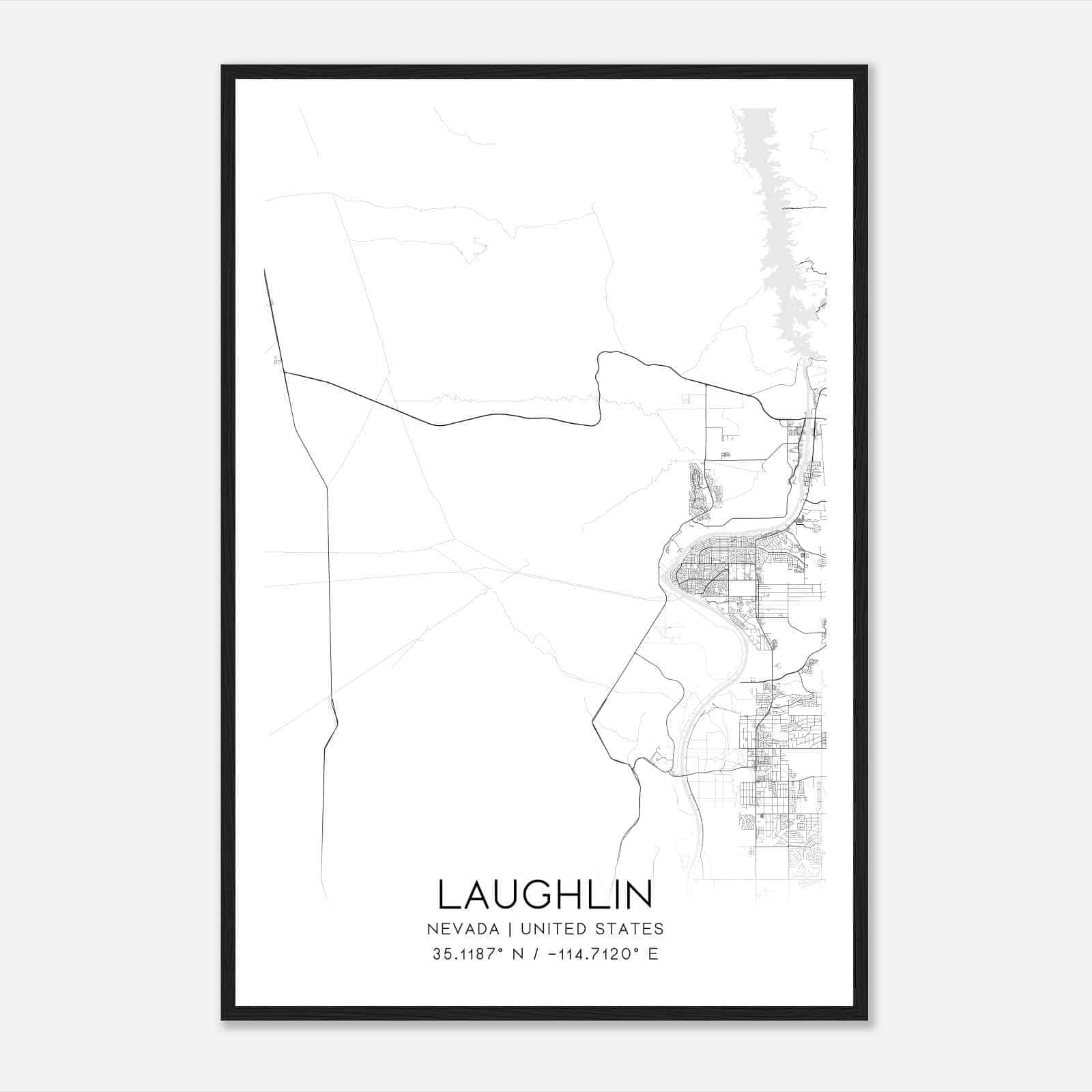 Laughlin Nevada Map Poster, Modern Home Decor Wall Art Print - Custom ...