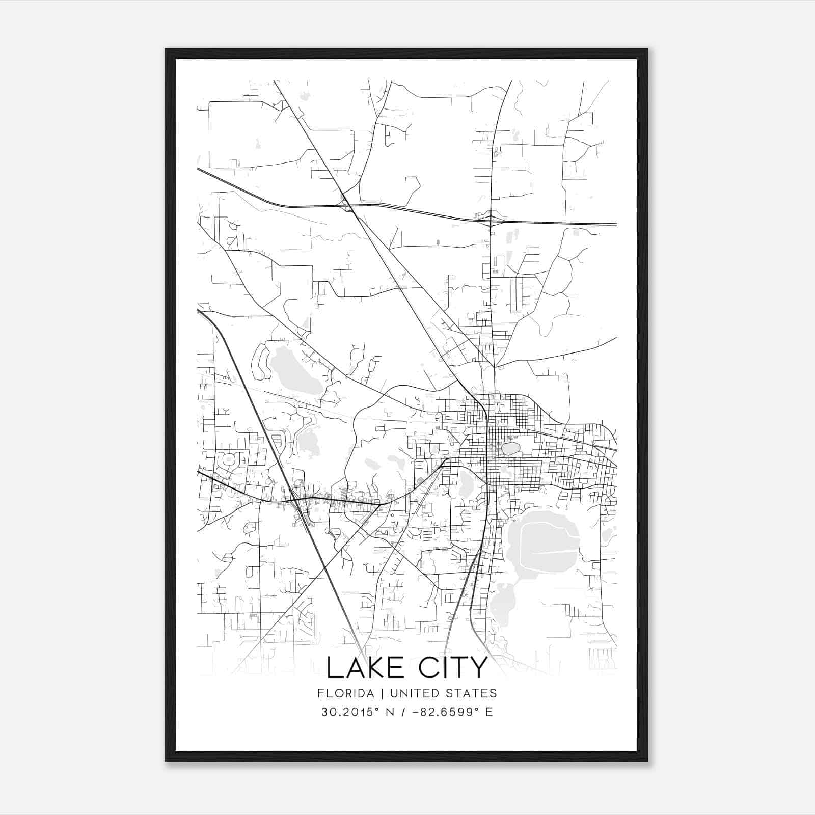 Custom Lake City United States Map Poster - Mapmory