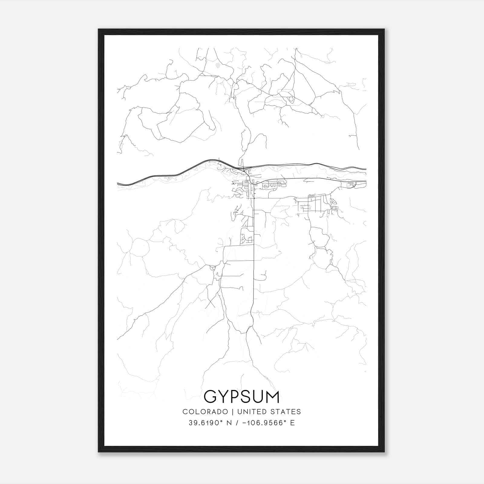 Gypsum Colorado Map Poster, Modern Home Decor Wall Art Print - Custom ...