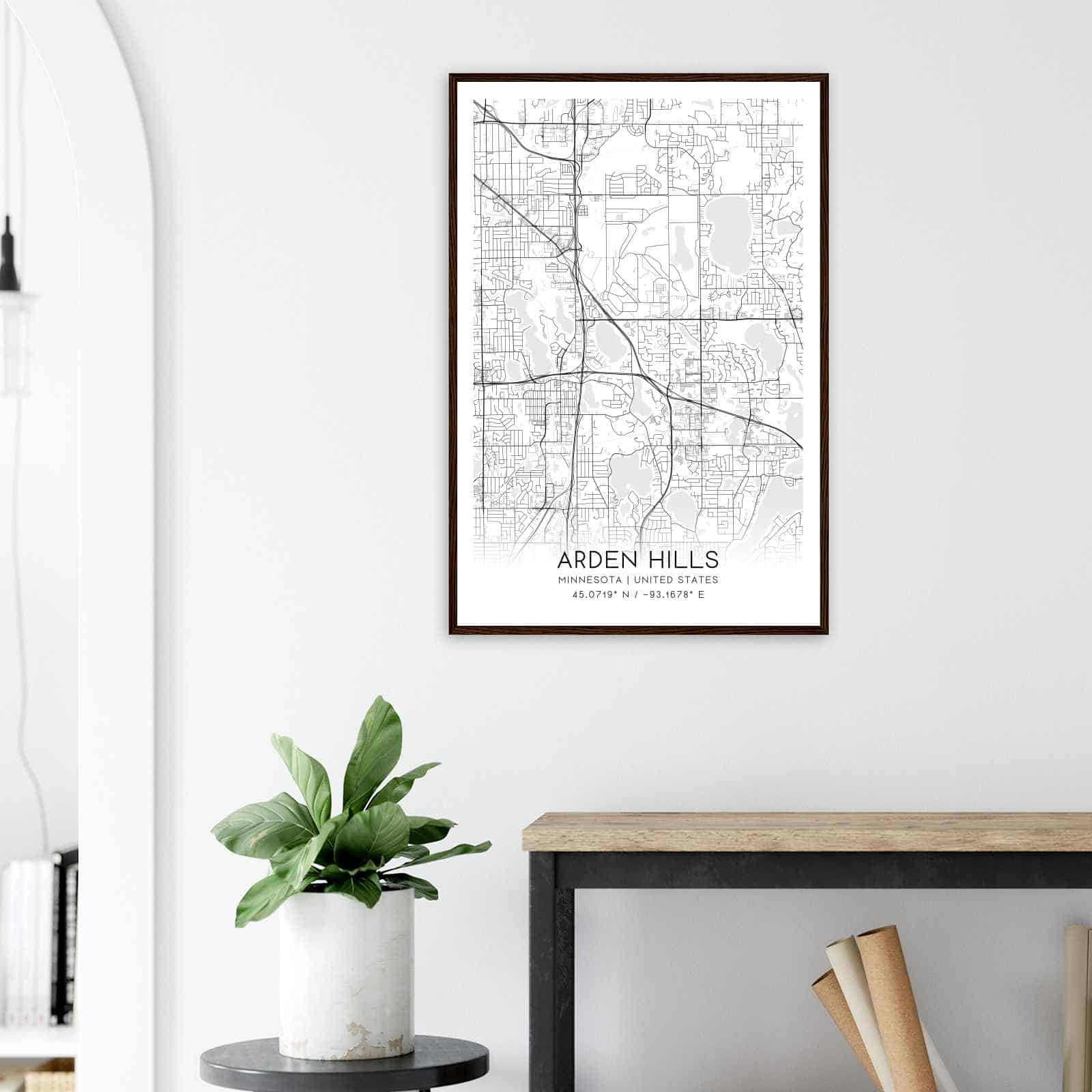 Arden Hills Minnesota Map Poster, Modern Home Decor Wall Art Print ...