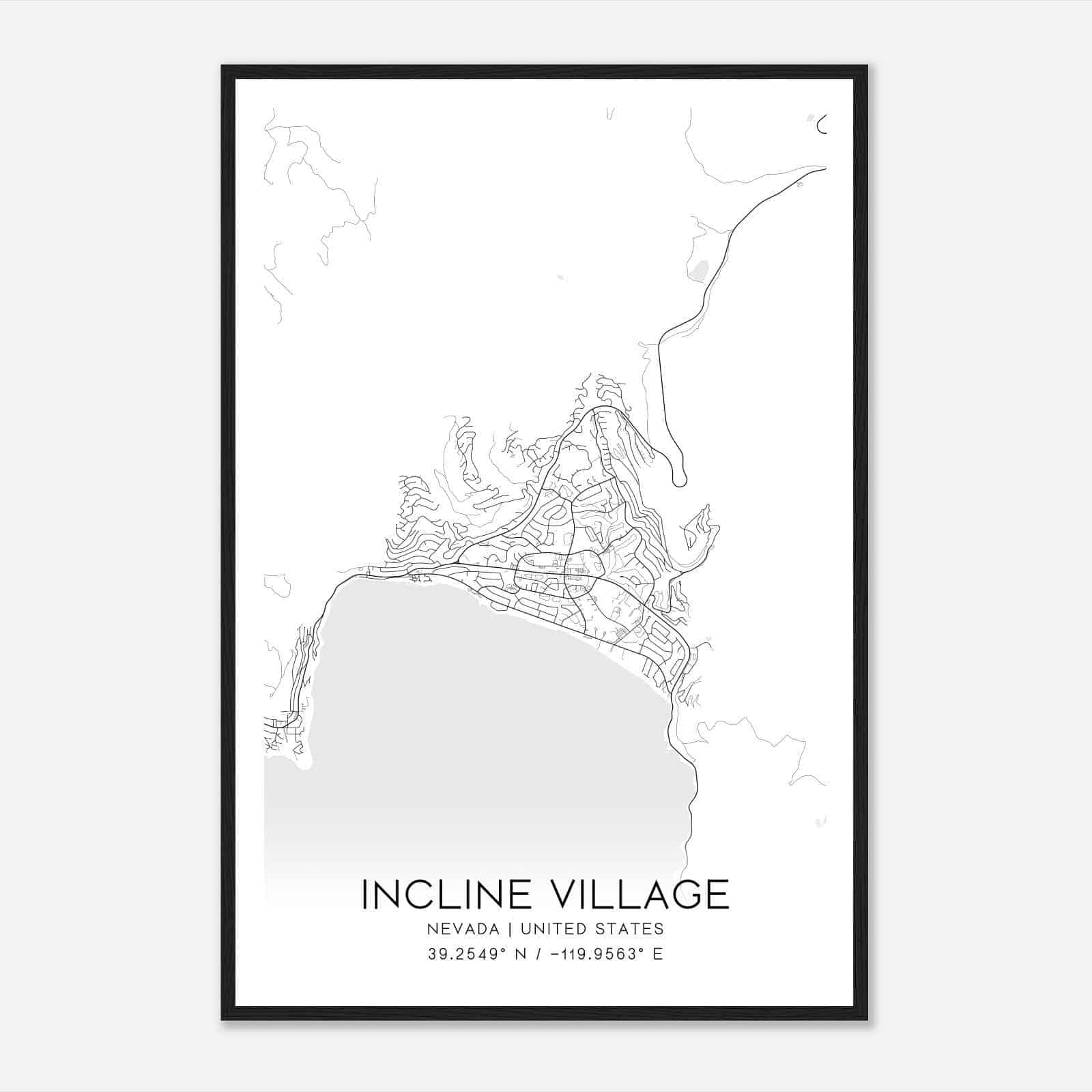 Custom Incline Village United States Map Poster - Mapmory