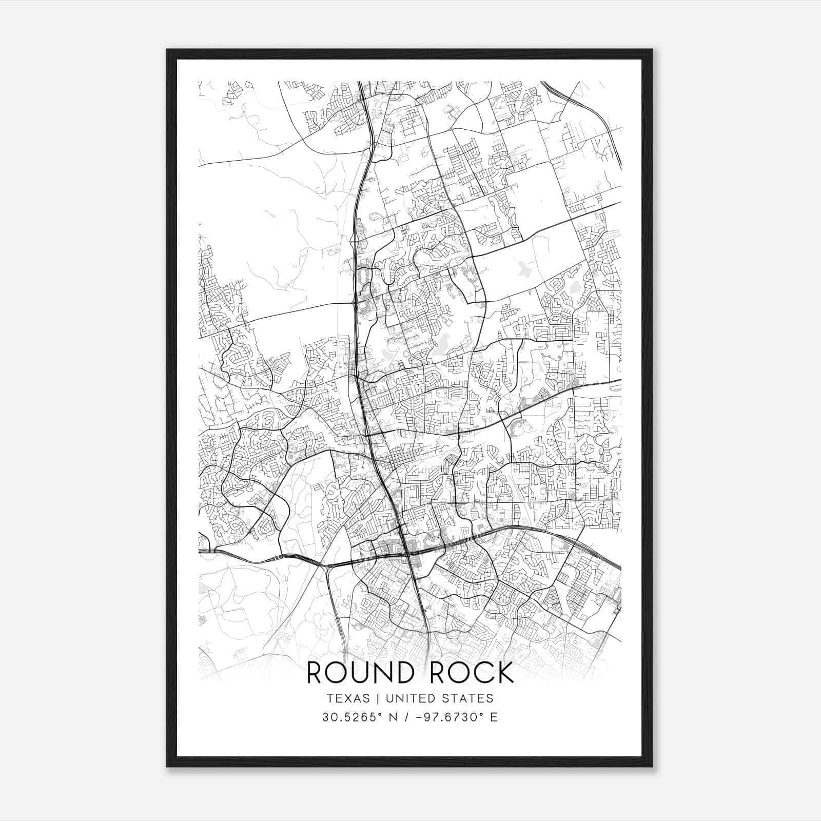 Custom Round Rock United States Map Poster - Mapmory