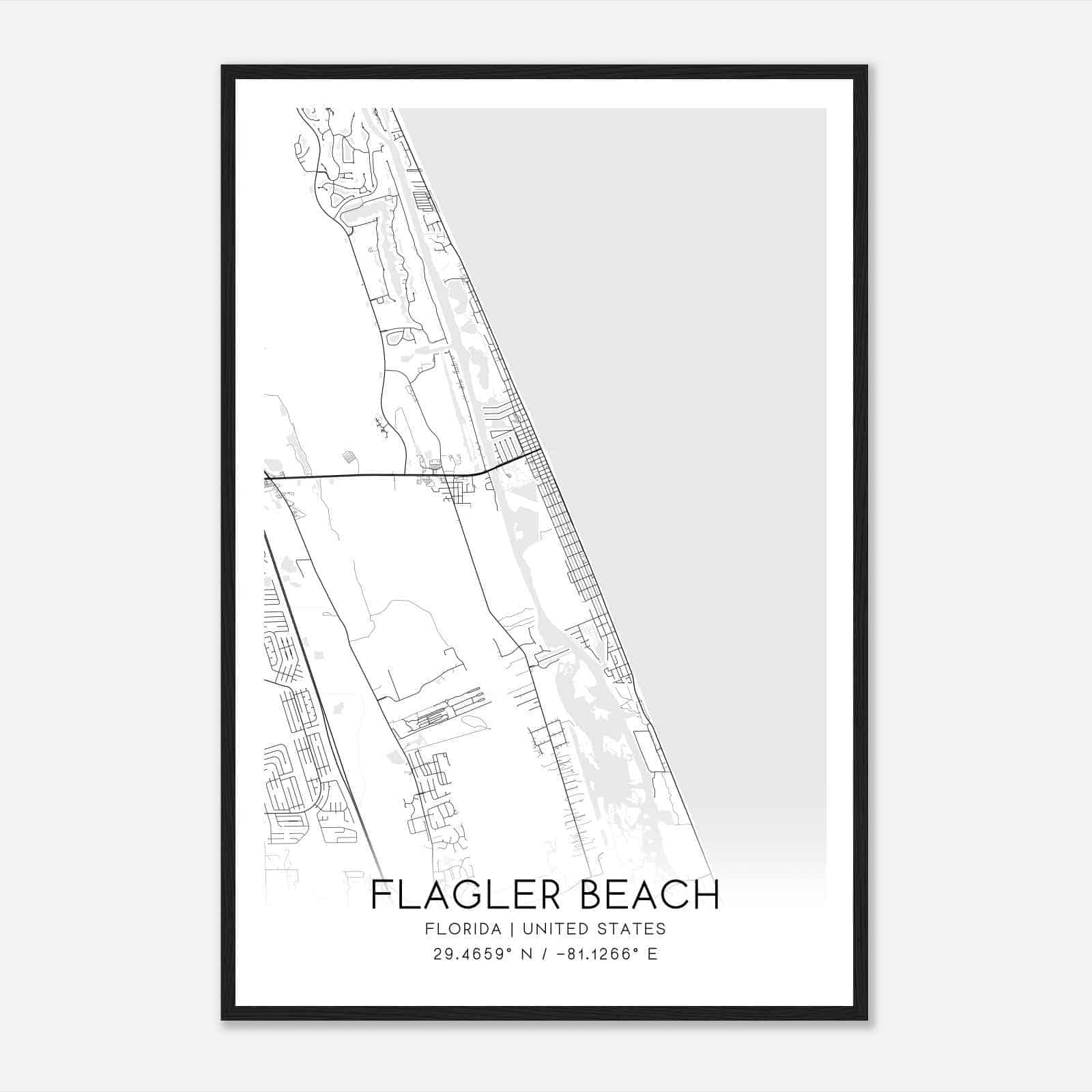 Custom Flagler Beach United States Map Poster - Mapmory