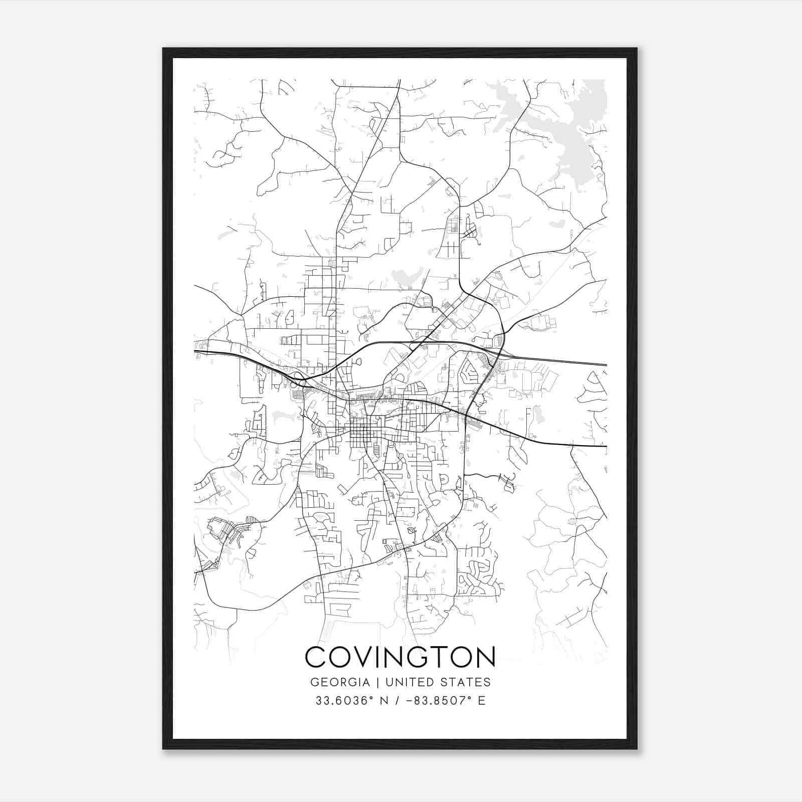 Covington Georgia Map Poster, Modern Home Decor Wall Art Print - Custom ...