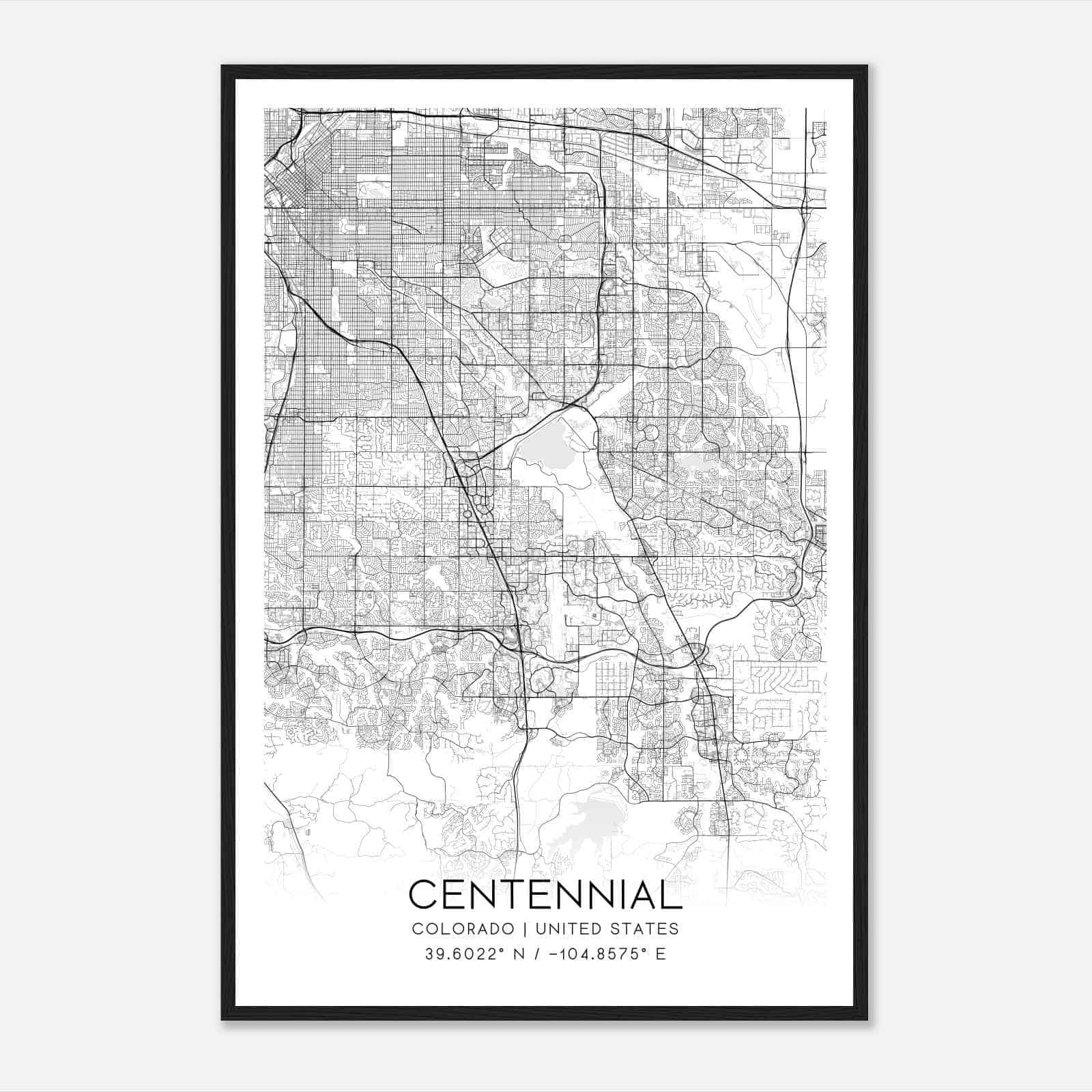 Centennial Colorado Map Poster, Modern Home Decor Wall Art Print ...