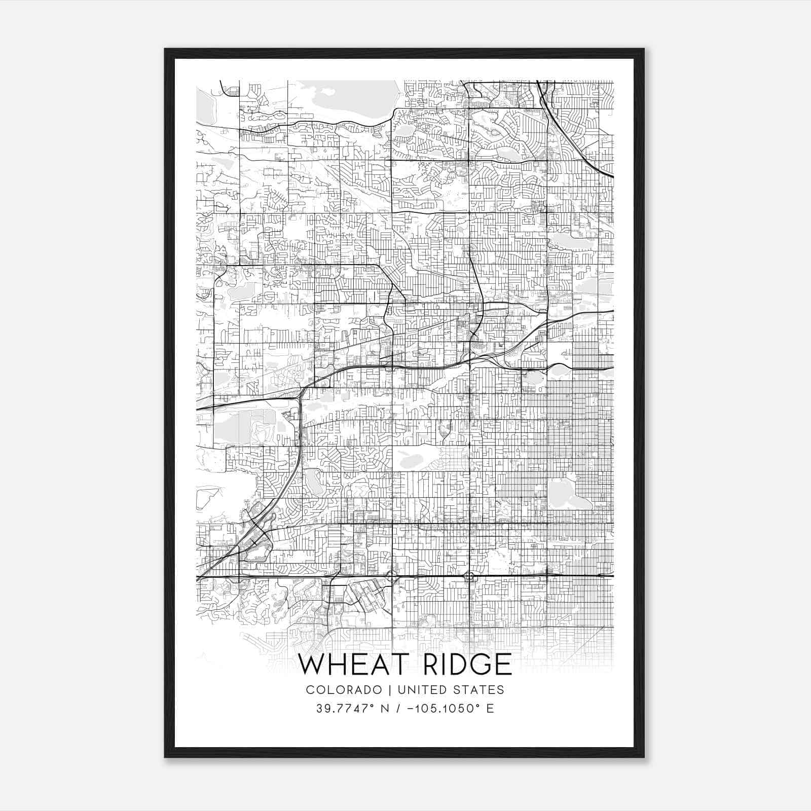 Wheat Ridge Colorado Map Poster, Modern Home Decor Wall Art Print ...