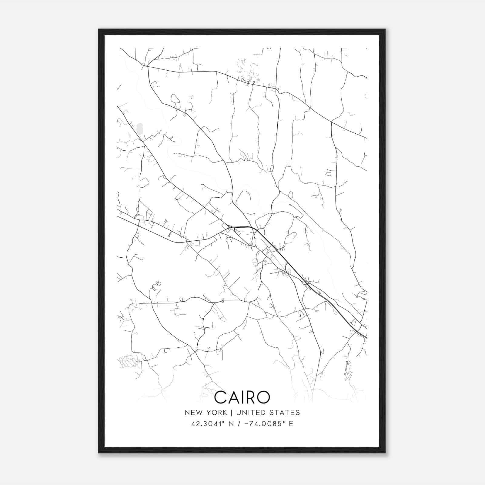 Cairo New York Map Poster, Modern Home Decor Wall Art Print - Custom ...