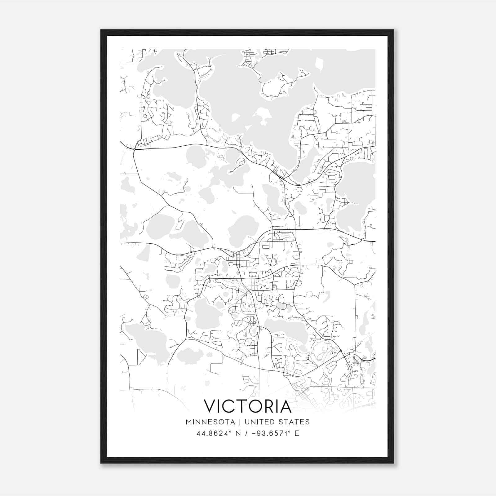 Victoria Minnesota Map Poster, Modern Home Decor Wall Art Print ...