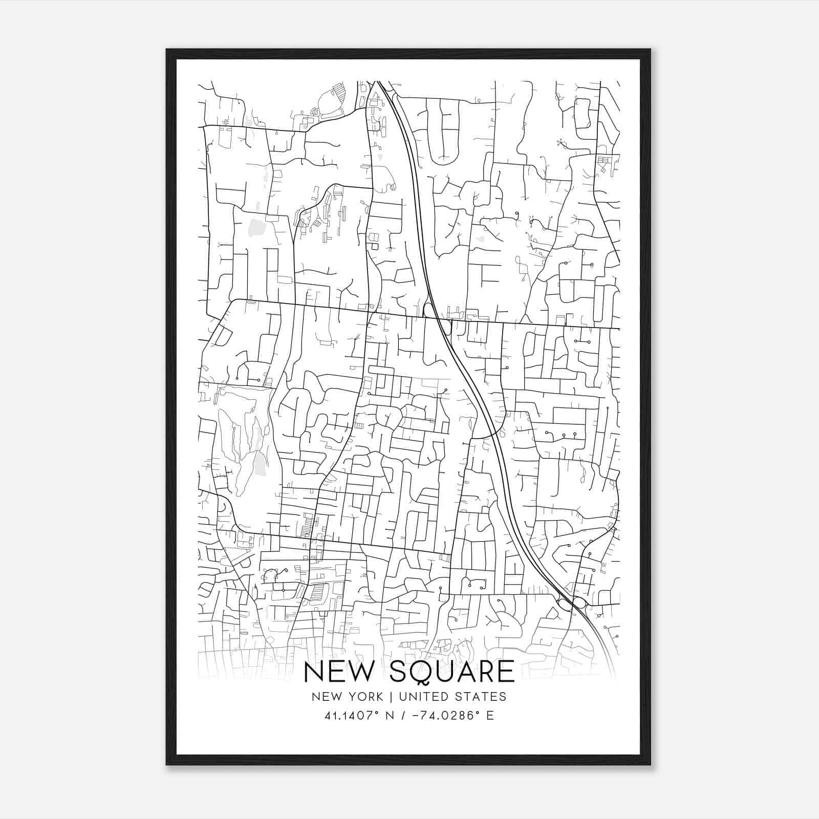 Custom New Square United States Map Poster - Mapmory