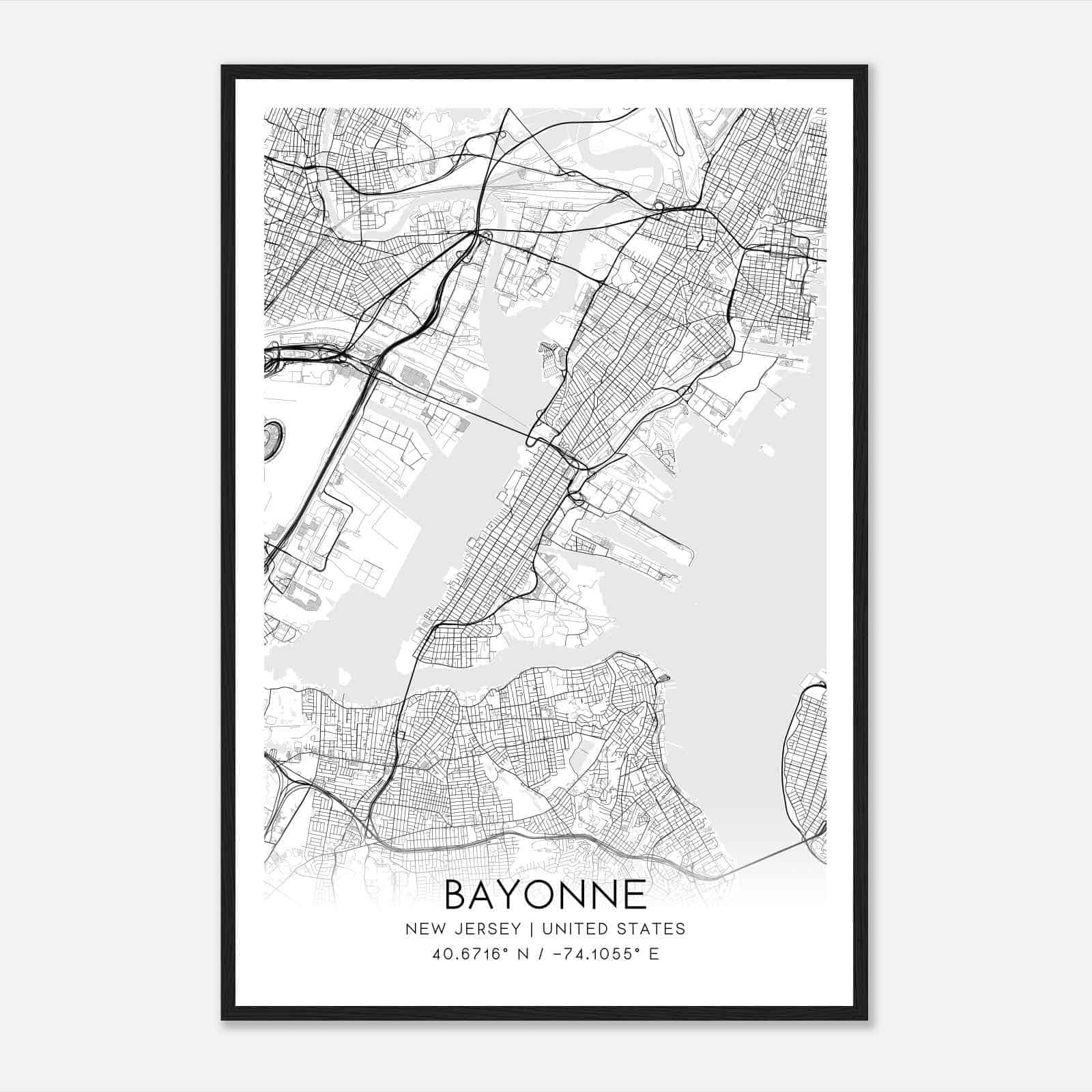 Custom New Jersey United States Map Poster - Mapmory