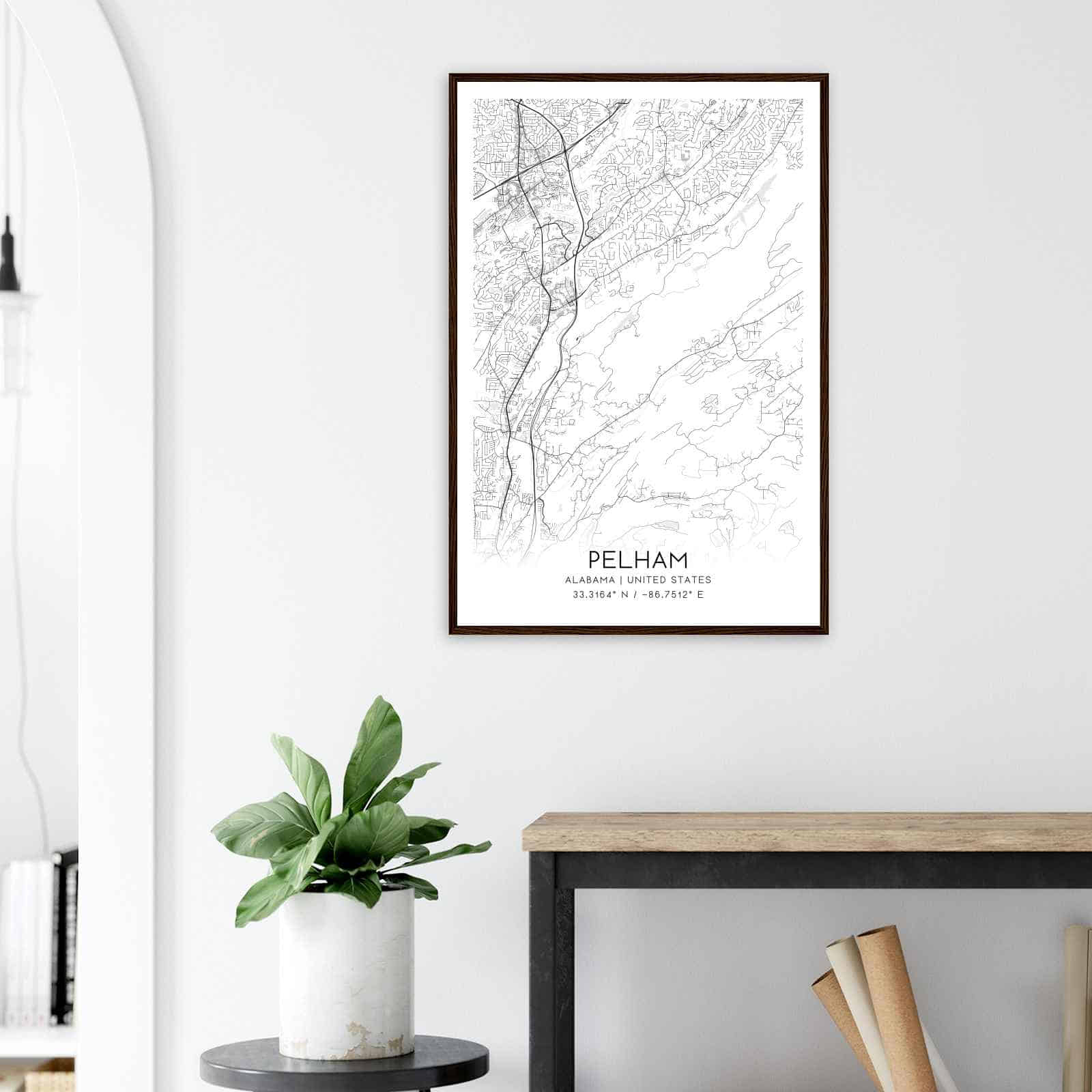 Pelham Alabama Map Poster, Modern Home Decor Wall Art Print - Custom ...