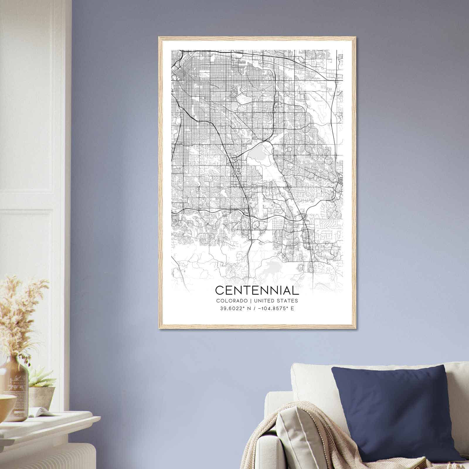 Centennial Colorado Map Poster, Modern Home Decor Wall Art Print ...