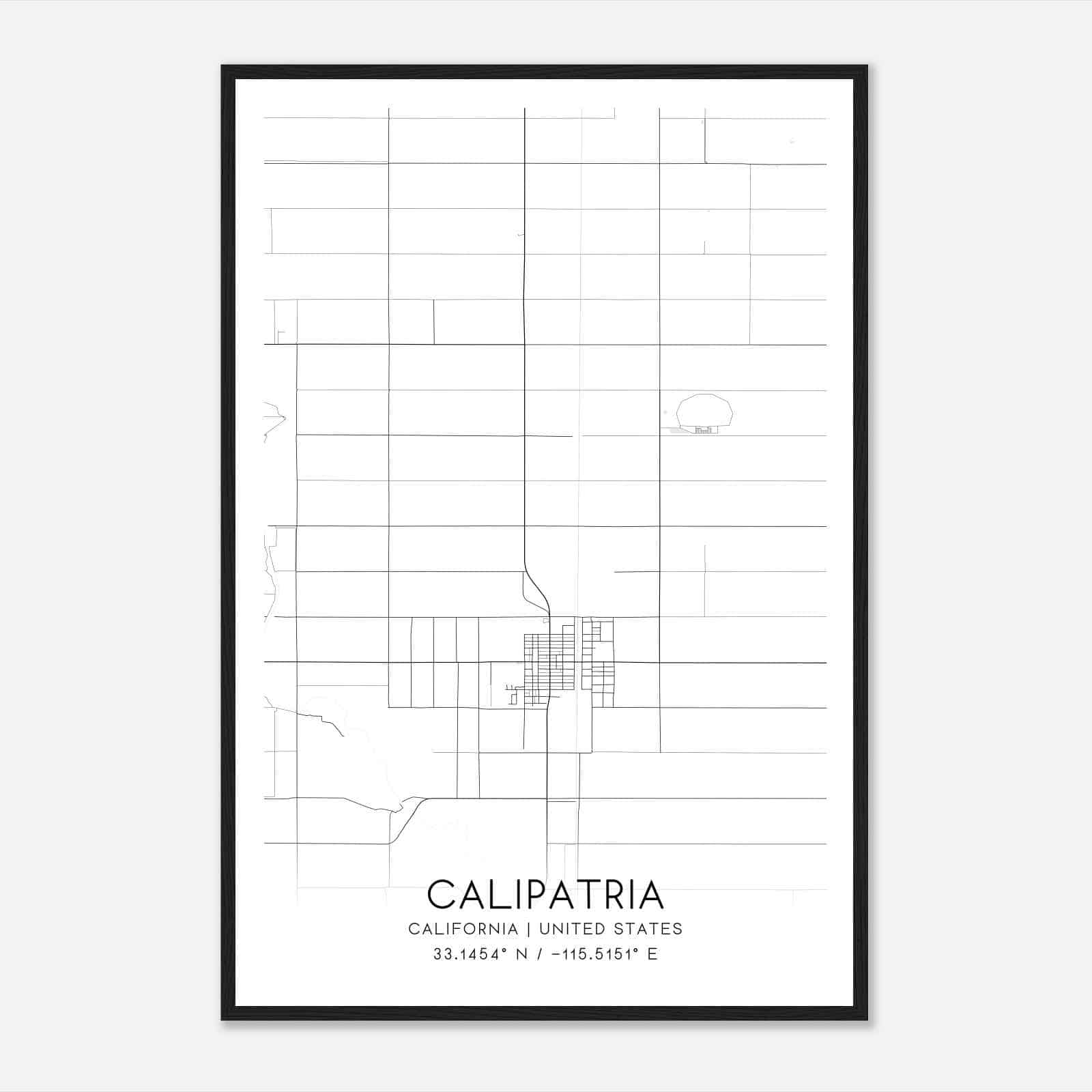 Calipatria California Map Poster, Modern Home Decor Wall Art Print ...