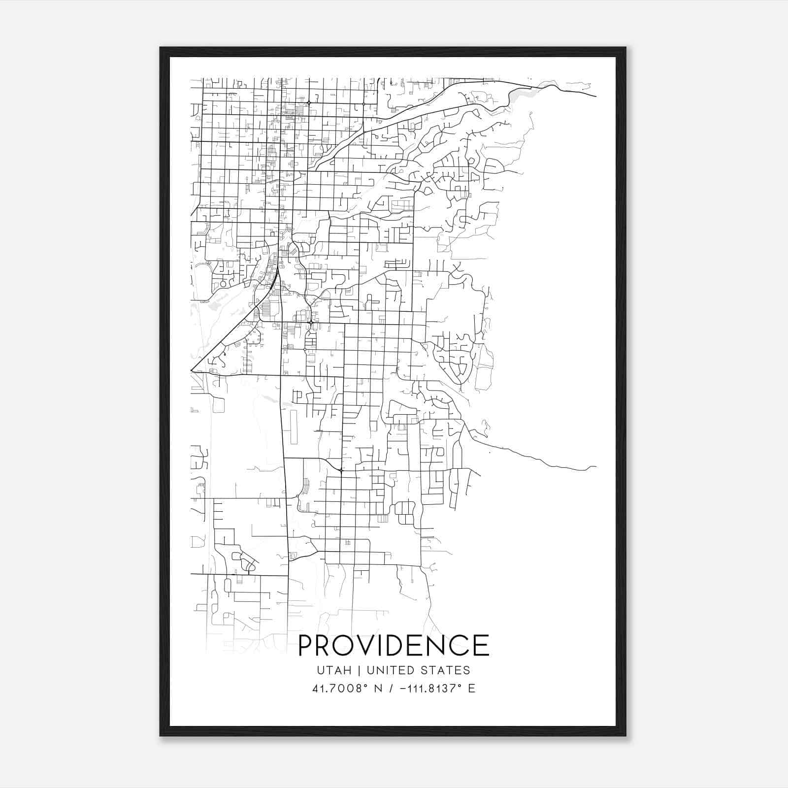 Providence Utah Map Poster, Modern Home Decor Wall Art Print - Custom ...