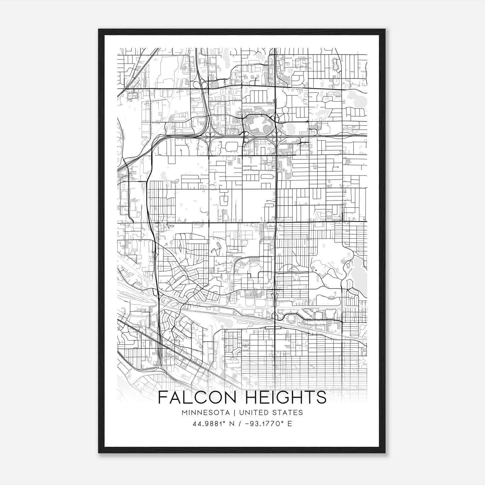 Falcon Heights Minnesota Map Poster, Modern Home Decor Wall Art Print ...