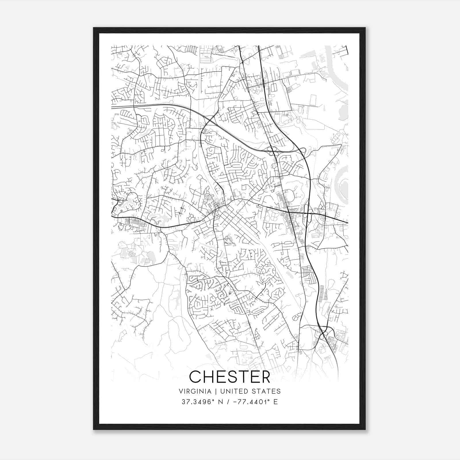 Custom Chester United States Map Poster - Mapmory