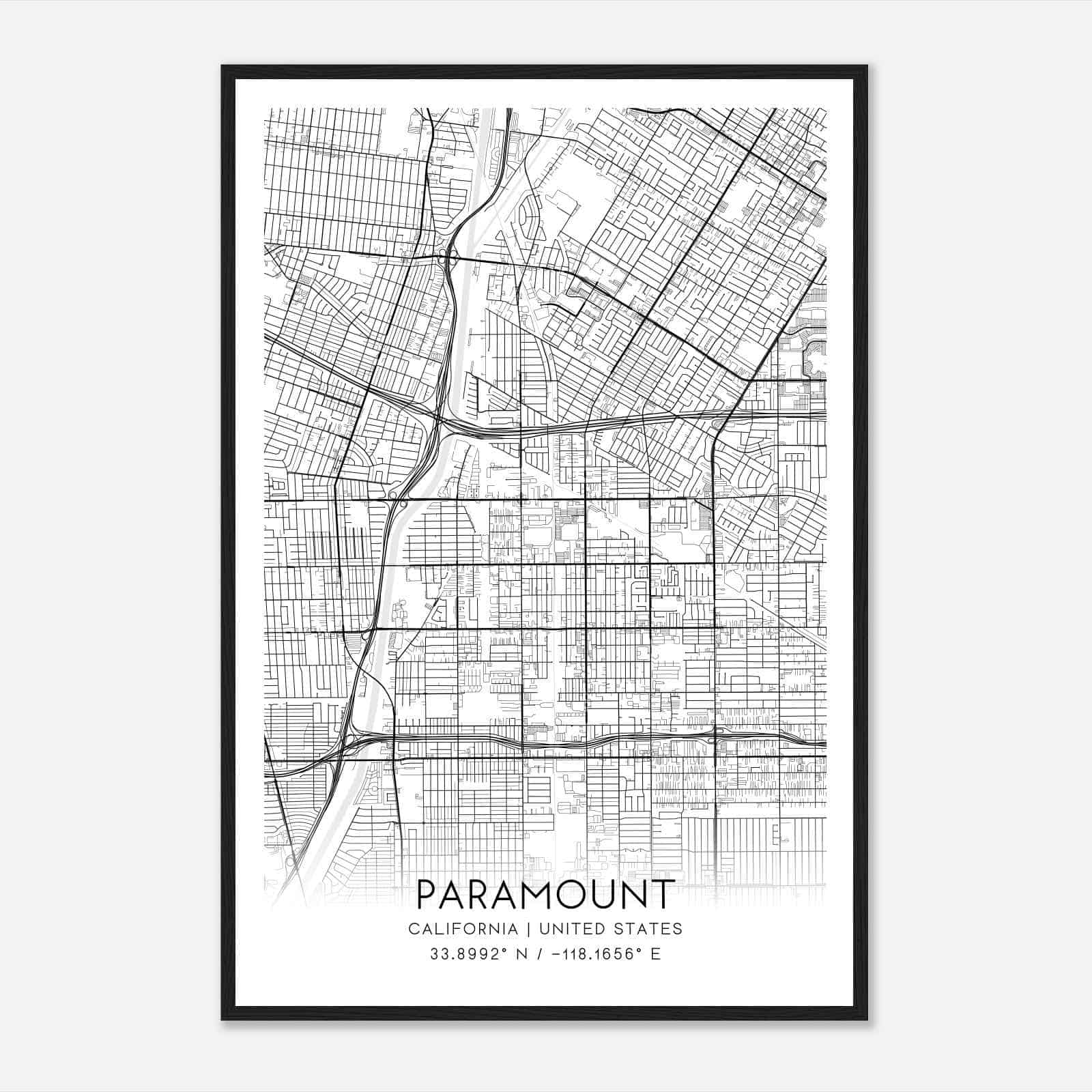 Paramount California Map Poster, Modern Home Decor Wall Art Print ...