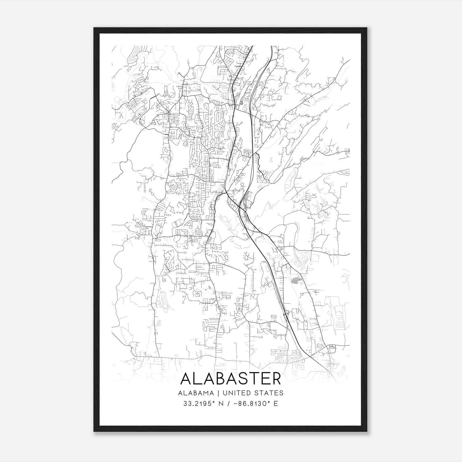 Custom Alabama United States Map Poster - Mapmory