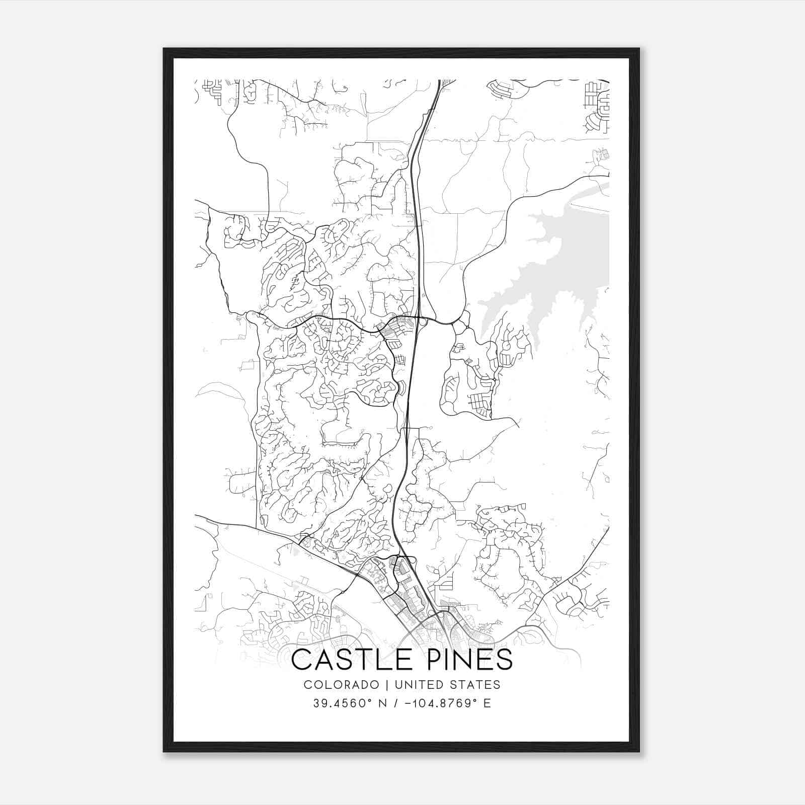Castle Pines Colorado Map Poster, Modern Home Decor Wall Art Print ...