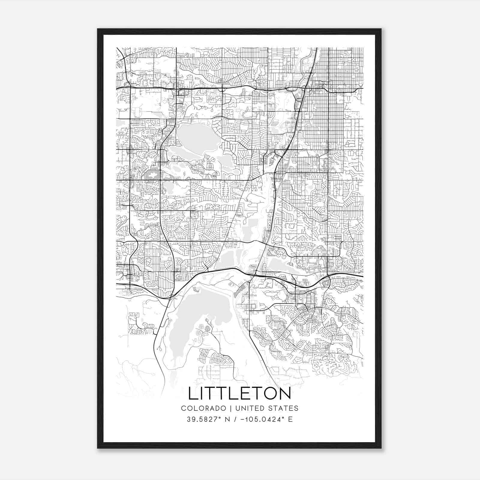 Littleton Colorado Map Poster, Modern Home Decor Wall Art Print ...